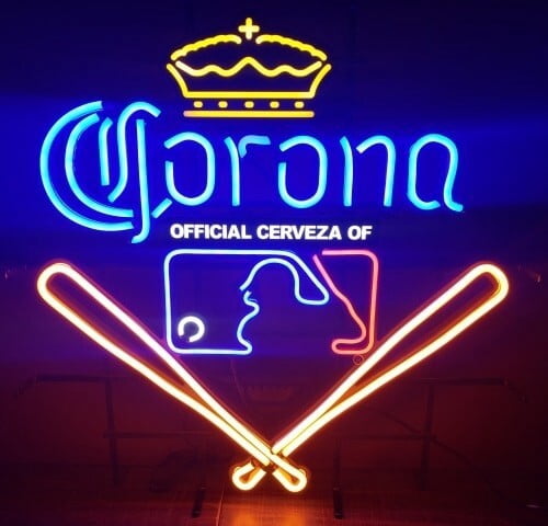 Queen Sense 24"x24" Custom Coronas Crown Baseball Bat LED Sign Light ...