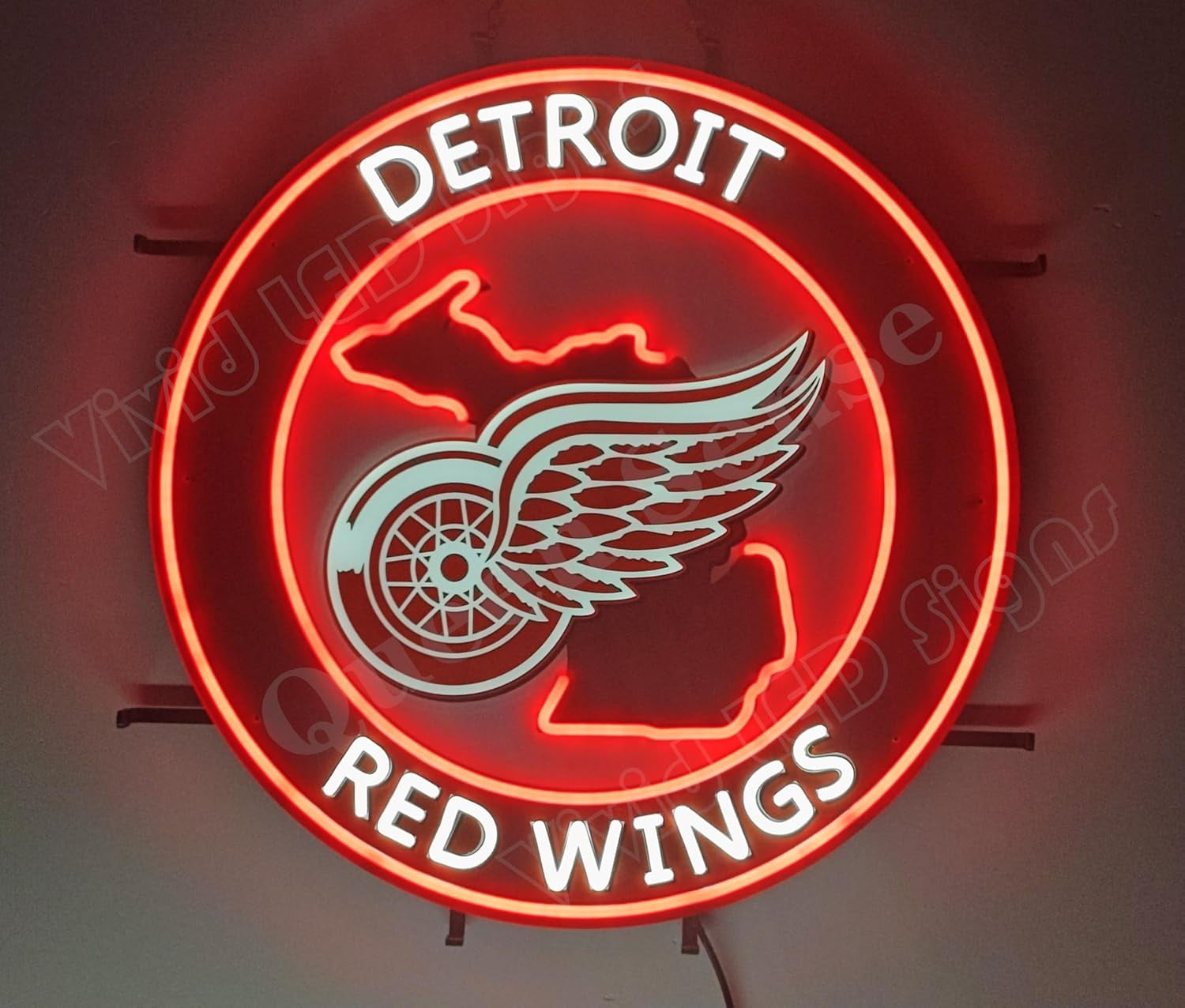 Queen Sense 24"x24" Custom For Detroits Sports League Red Wing LED Sign ...