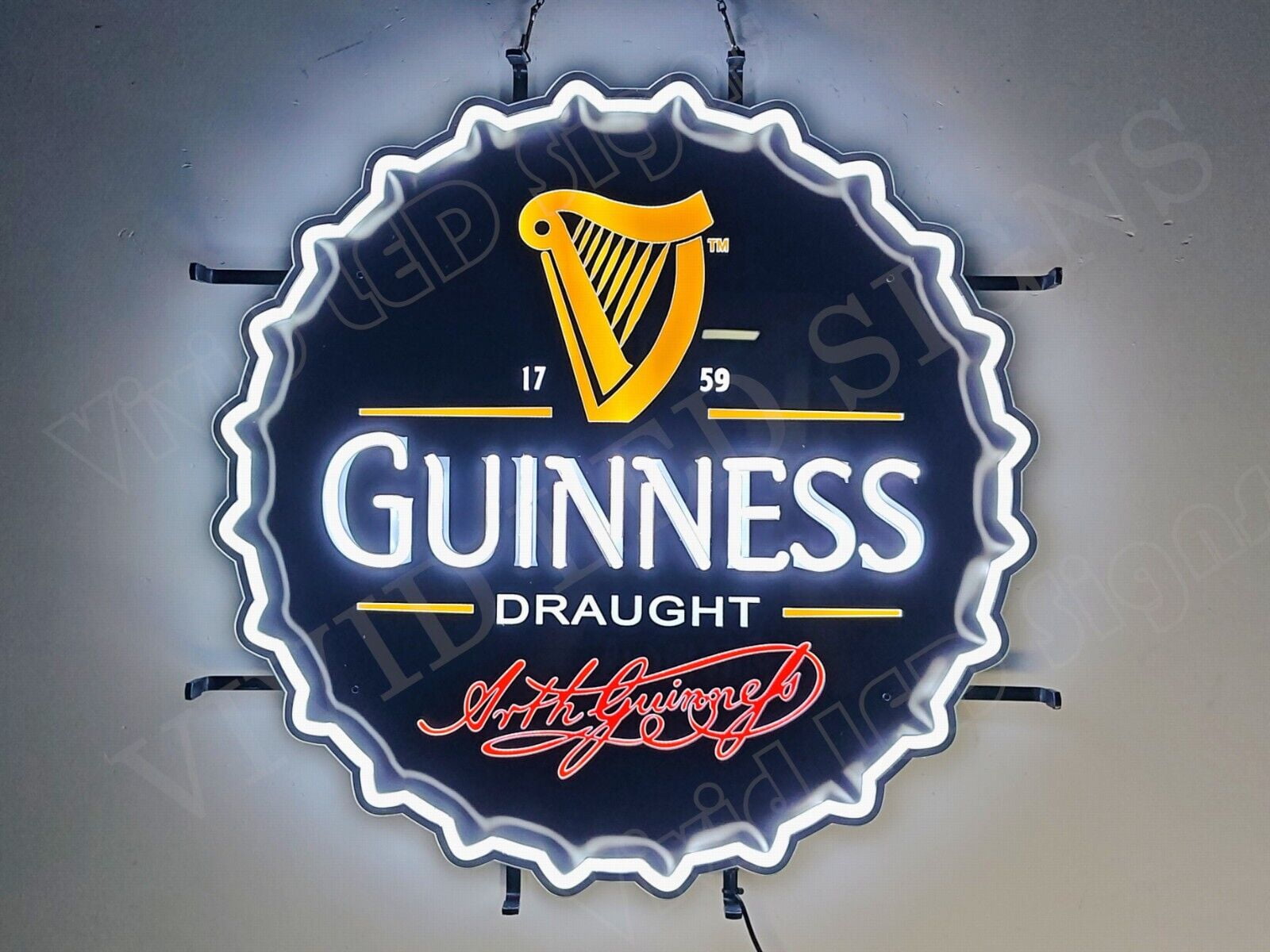 Queen Sense 24"x24" Custom Guinness's Draught 1759 LED Sign Light Neon ...