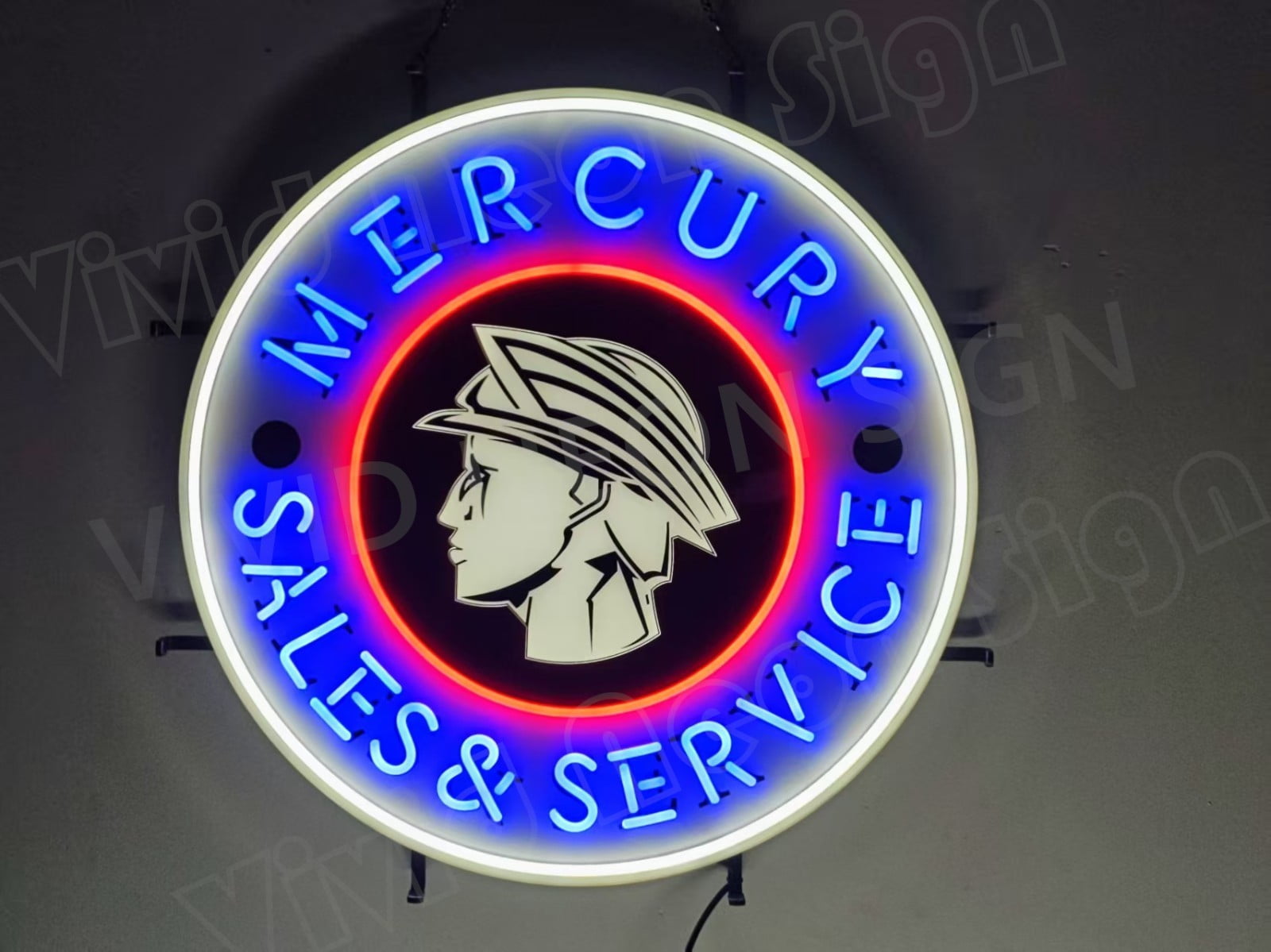 Queen Sense 24"x24" Custom Mercury Sales And Service LED Sign Light ...