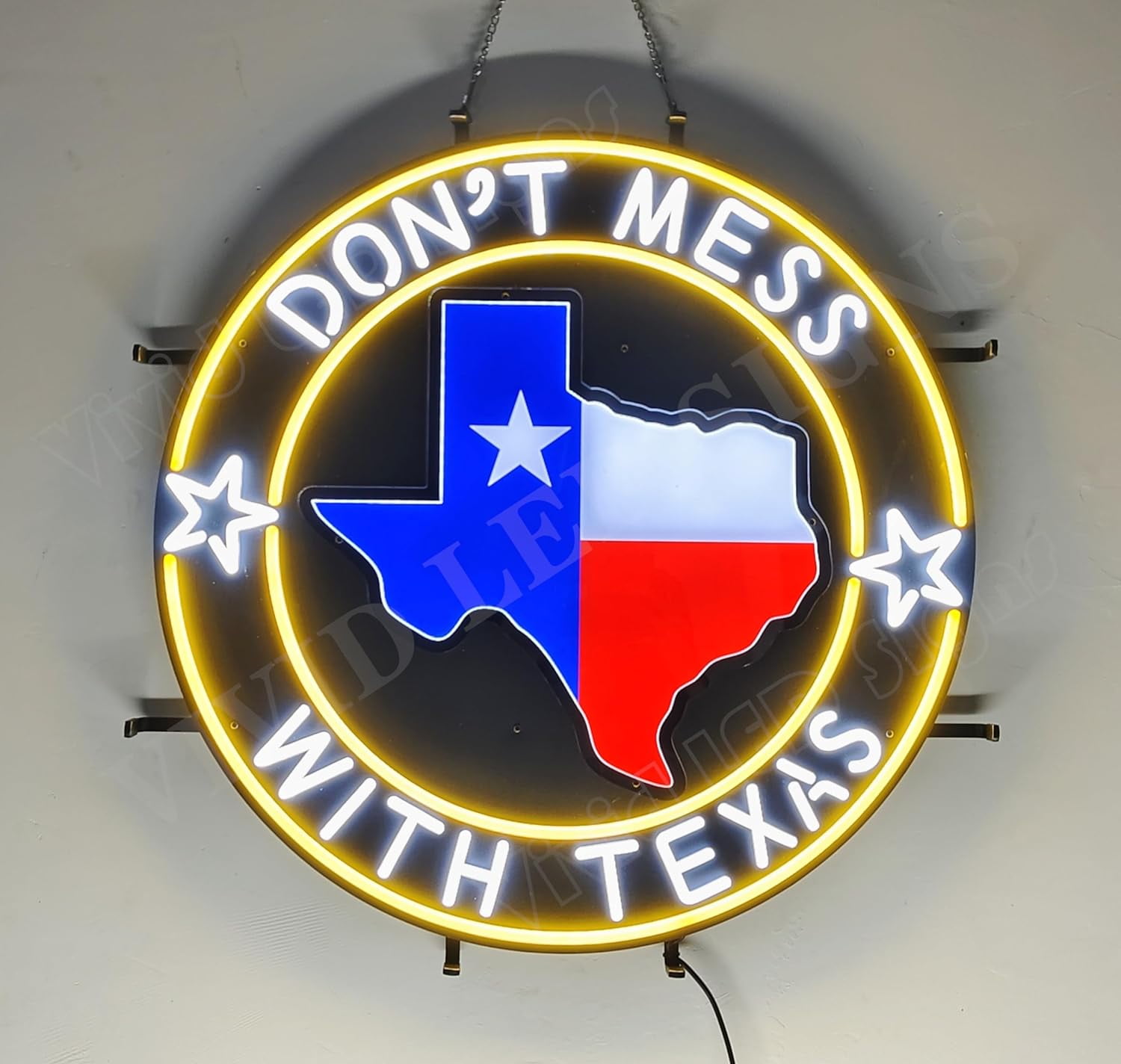 Queen Sense 24"x24" Don't Mess With Texas State LED Sign Light Neon ...