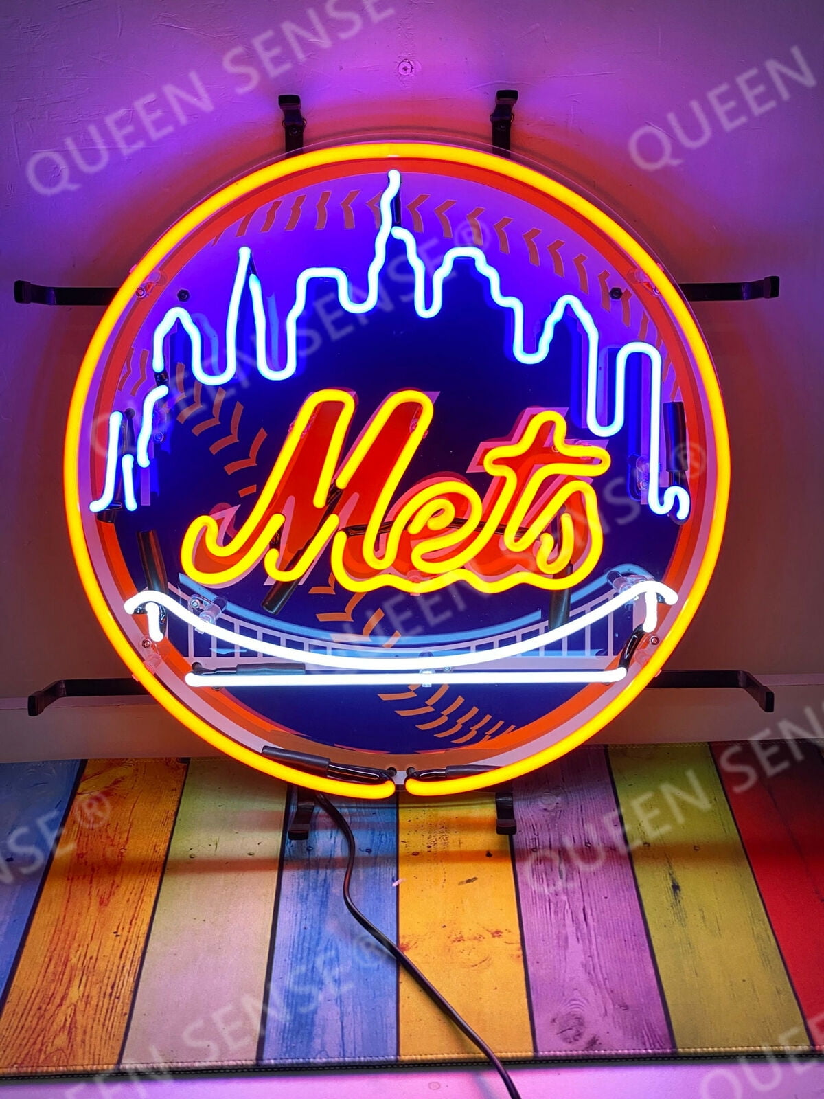 Queen Sense 24"x24" For New Yorks Sports League Mets Neon Sign HD Vivid ...