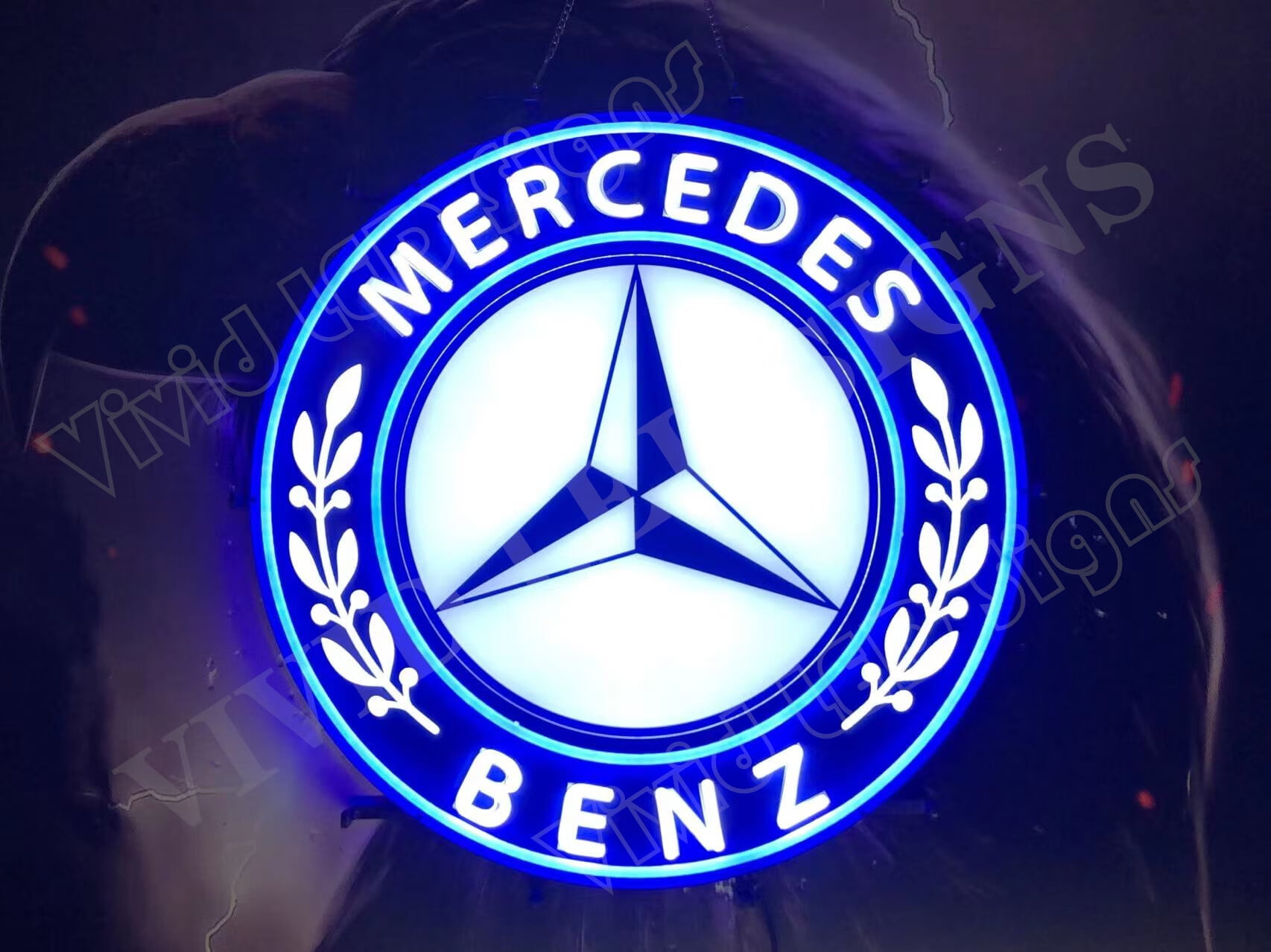 Queen Sense 24"x24" Mercedes Benzs LED Sign Light Neon Signs With ...