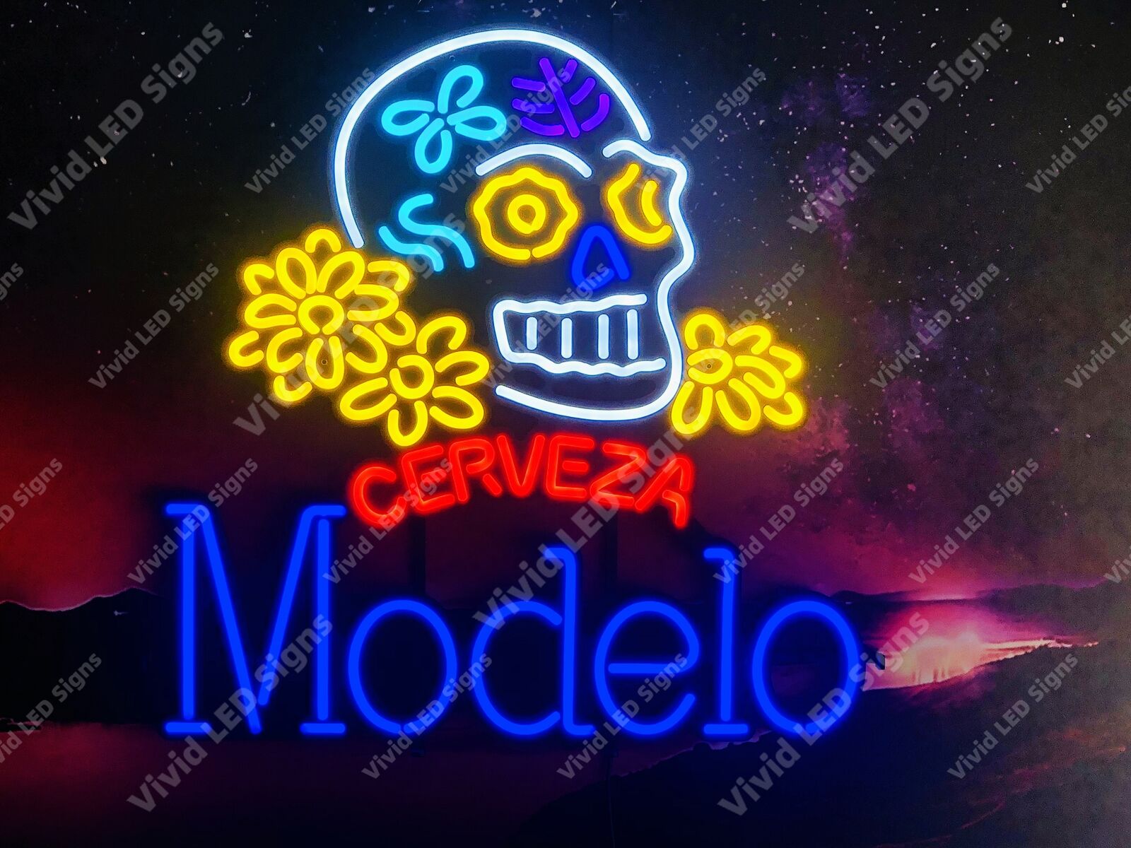 Queen Sense 24"x24" Modelos Especial Cerveza Skull LED Sign Light Neon ...