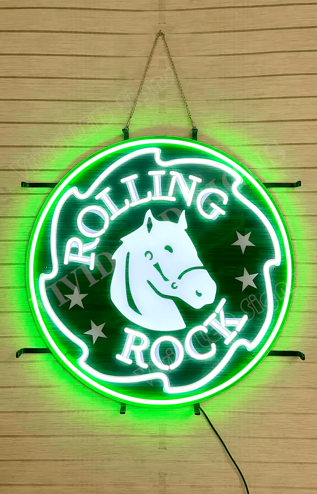 Queen Sense 24"x24" Rolling Rocks Beer LED Sign Light Neon Signs With ...