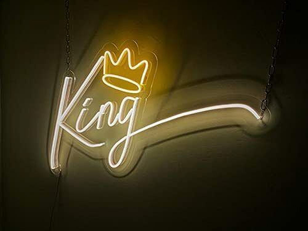 Queen Sense 31.5"x18" King Crown LED Sign Light Wall Decor Party Night ...