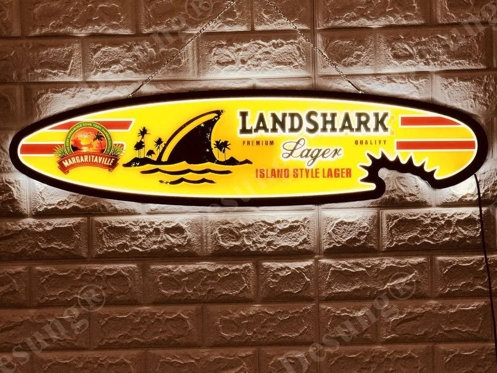 Queen Sense 32" Land Shark Landsharks Lager Surfboard 3D LED Sign Light ...