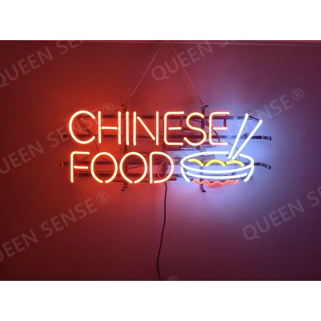 Queen Sense 32"x24" Chinese Food Chopsticks Neon Sign Man Cave Handmade ...