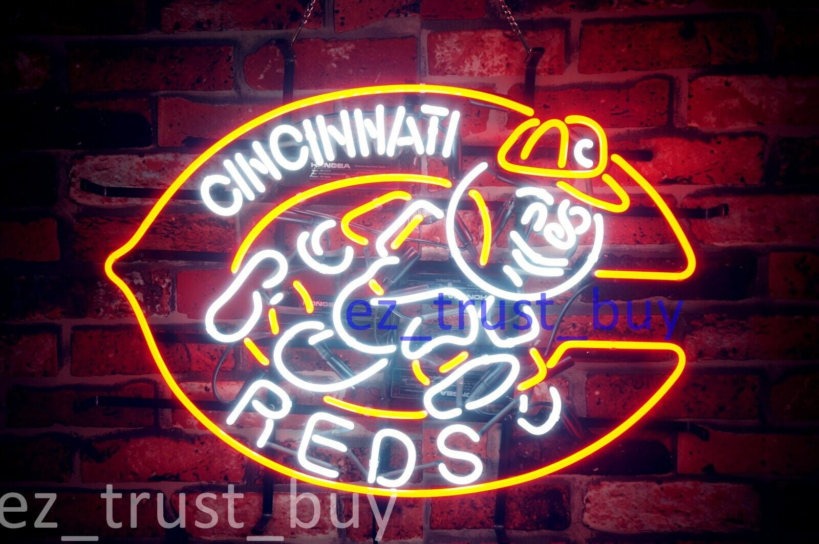 Queen Sense 32"x24" For Cincinnatis Sports League Reds Neon Sign Man ...