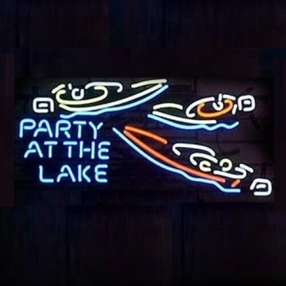 Queen Sense 32"x24" Party At The Lake Speed Boat Neon Sign Man Cave Pub ...