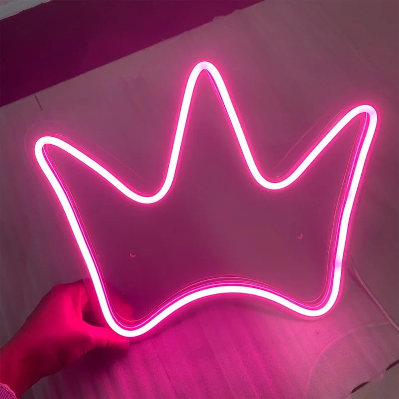 Queen Sense 6"x8" Crown LED Sign Light Wall Decor Party Gift Home Beer ...