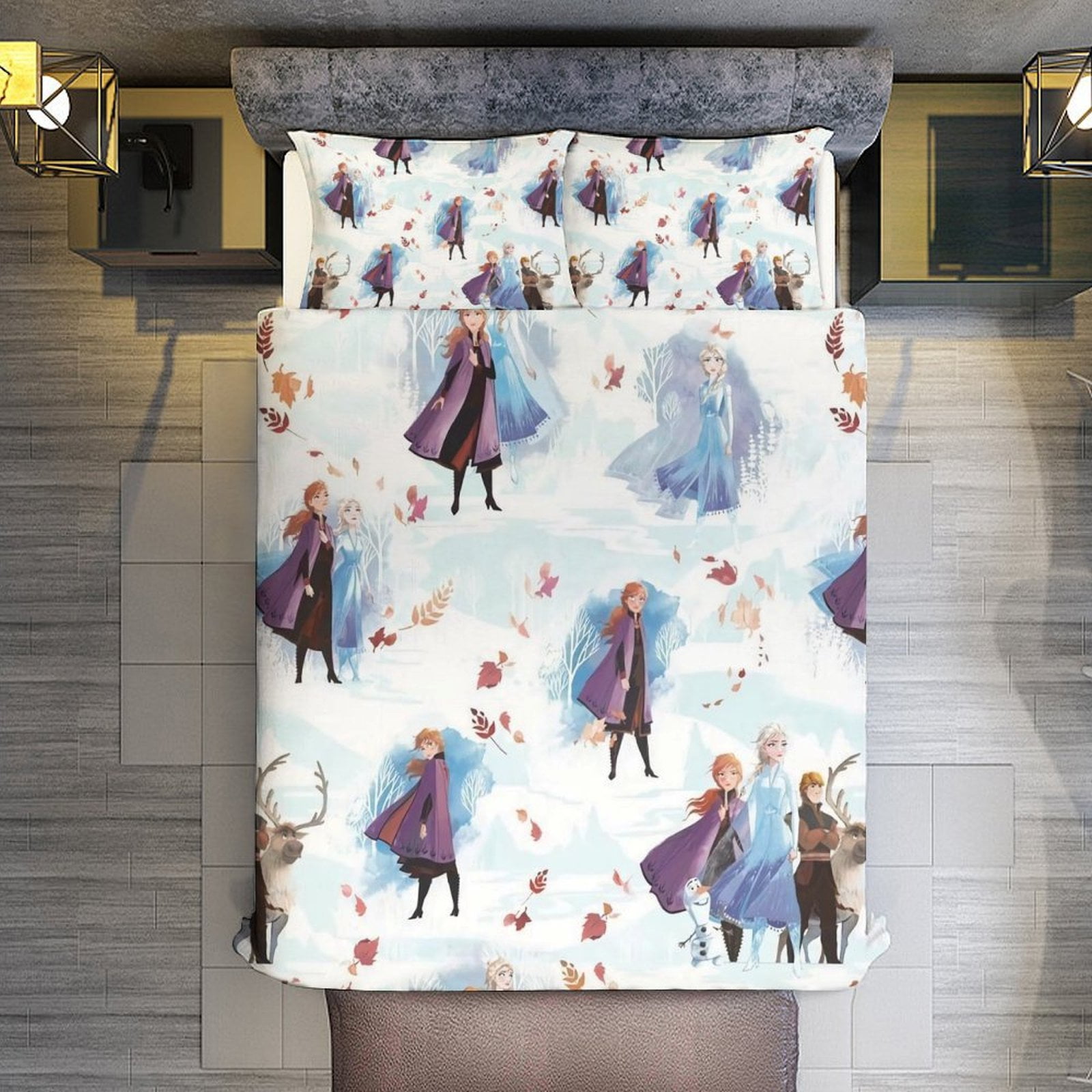 Queen Sheet Set,Frozen-Queen Anna And Snow Queen Elsa Duvet Cover,Bed ...