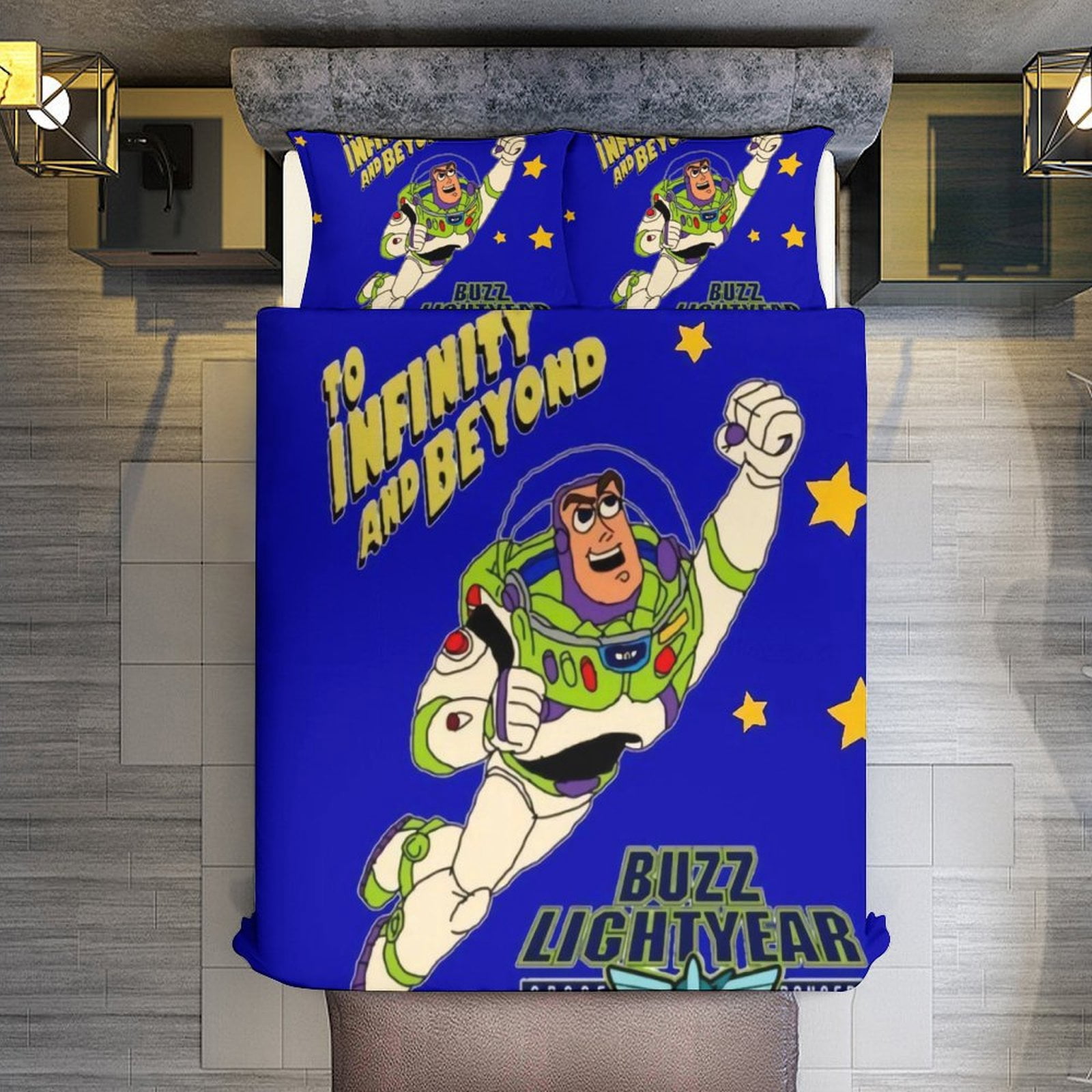 Queen Sheet Set,Pixar Toy Story Buzz Lightyear Strong Pose Duvet Cover ...
