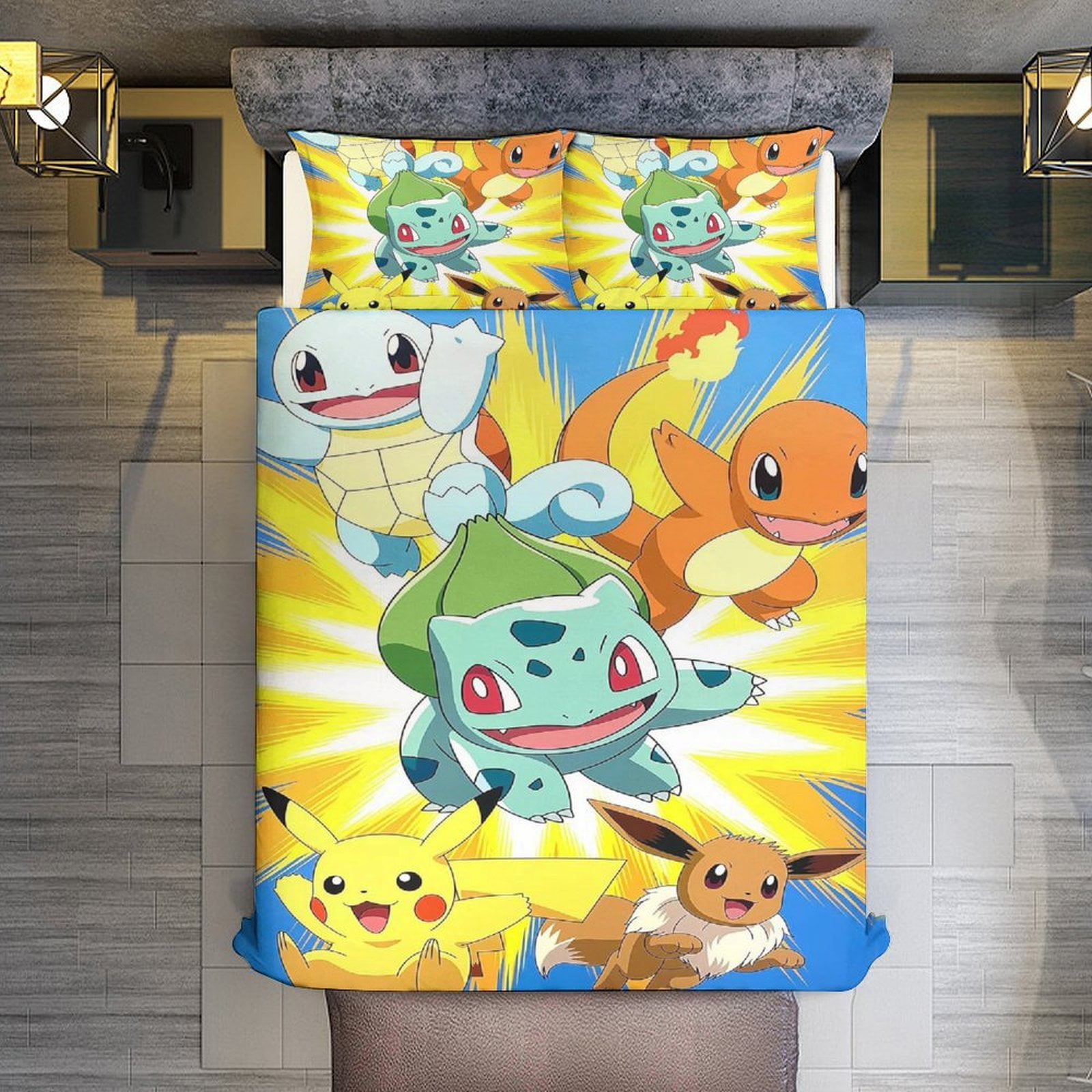 Queen Sheet Set,Silver Pokémon,Pikachu Eevee Charmander Squirtle ...