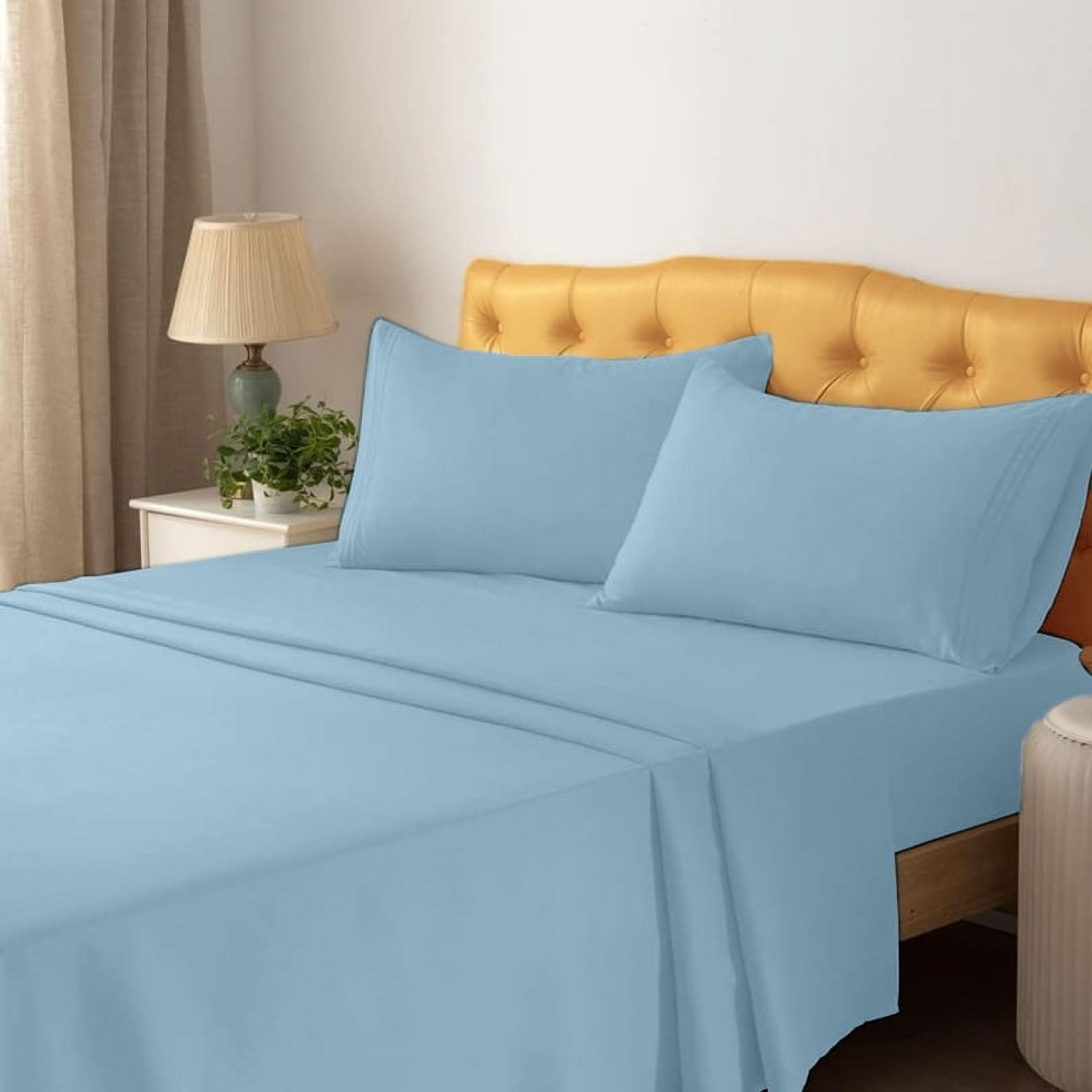 Queen Sheets 4 Pcs, 100% Brushed Microfiber Full Sheets to fit Upto 15 ...