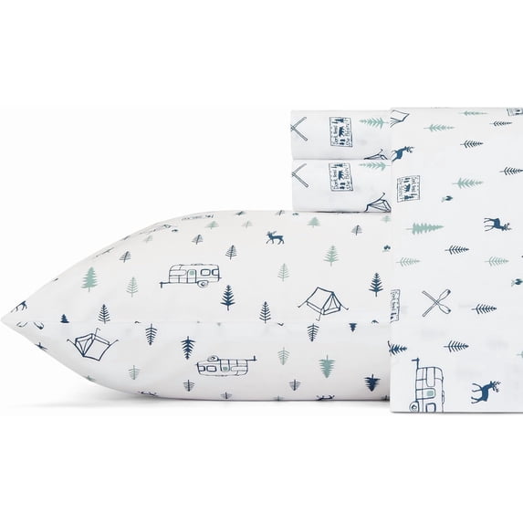 - Queen Sheets, Cotton Percale Bedding Set, Crisp & Cool Home Decor ...