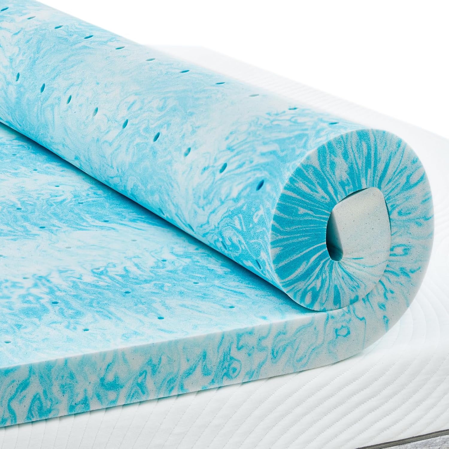 Queen Size 2-Inch Gel Memory Foam Mattress Topper, Cooling Bed Topper ...