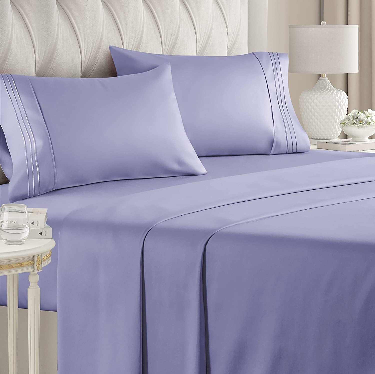 CGK Linens 4-Piece Ultra Soft & Comfy Hotel Luxury Sheet Set - Queen ...