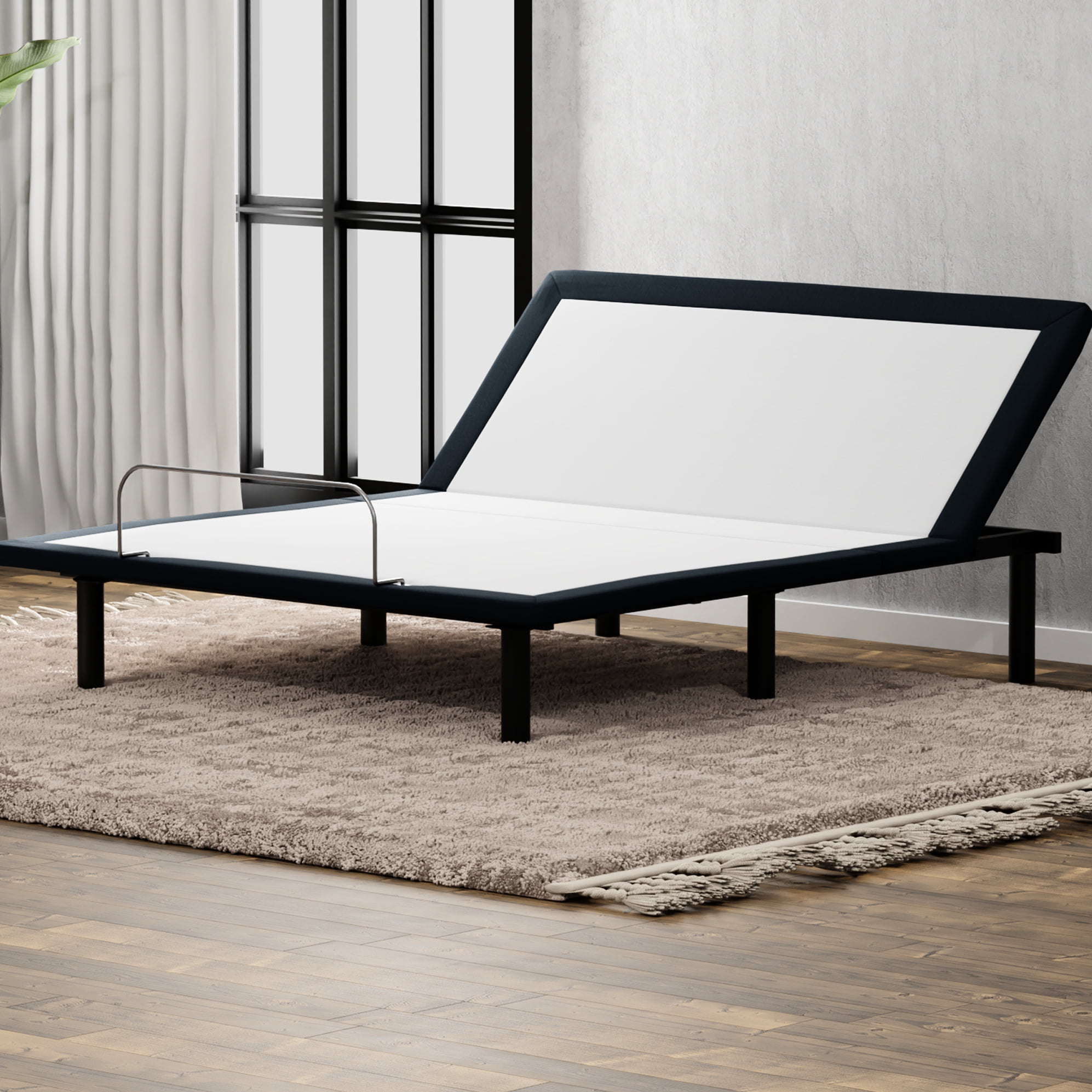 Queen Size Adjustable Base With Head-up Setting - Grey Metal ...