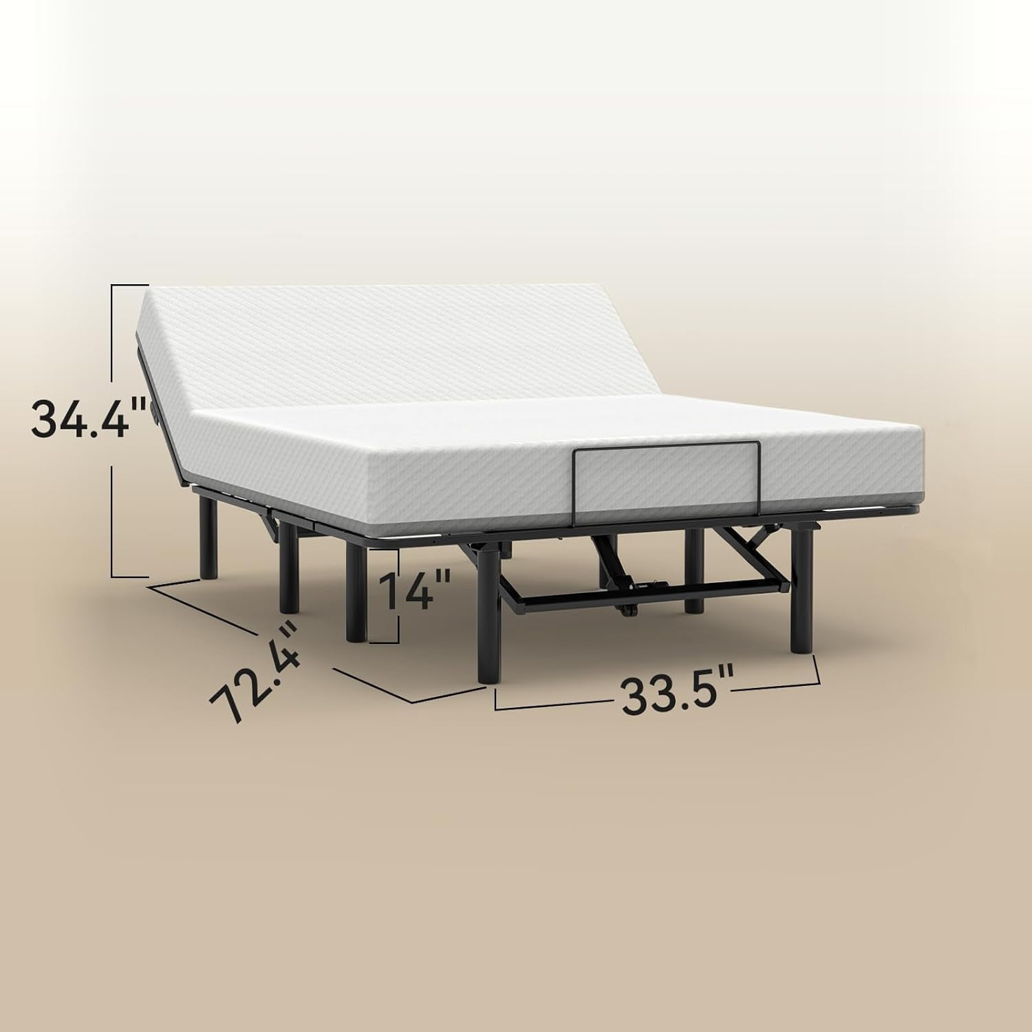 Queen Size Adjustable Bed Base Frame with Head/Feet Incline, Zero ...