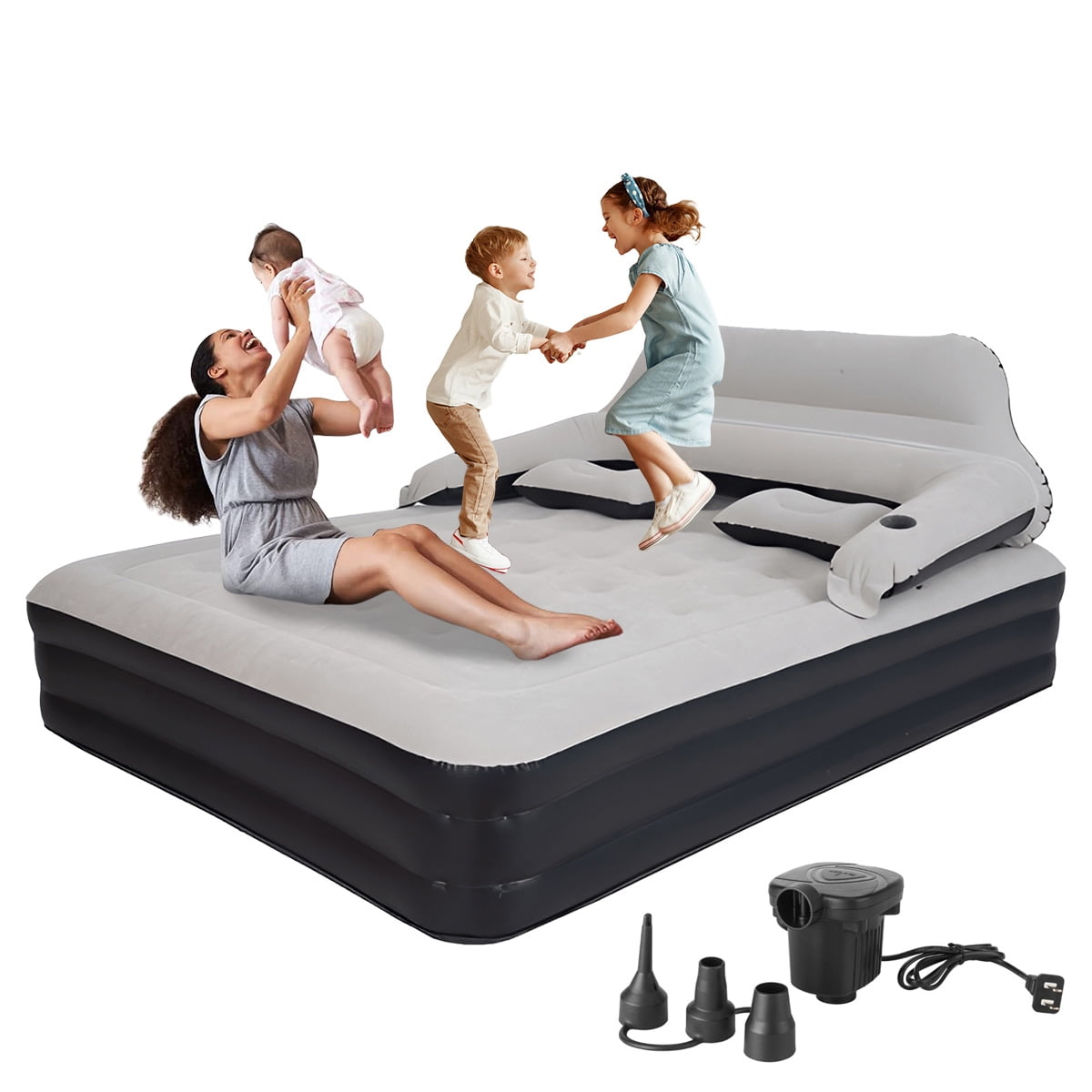 SLLINGLUO Queen Size 15" Air Mattress with Headboard, Inflatable Sofa ...