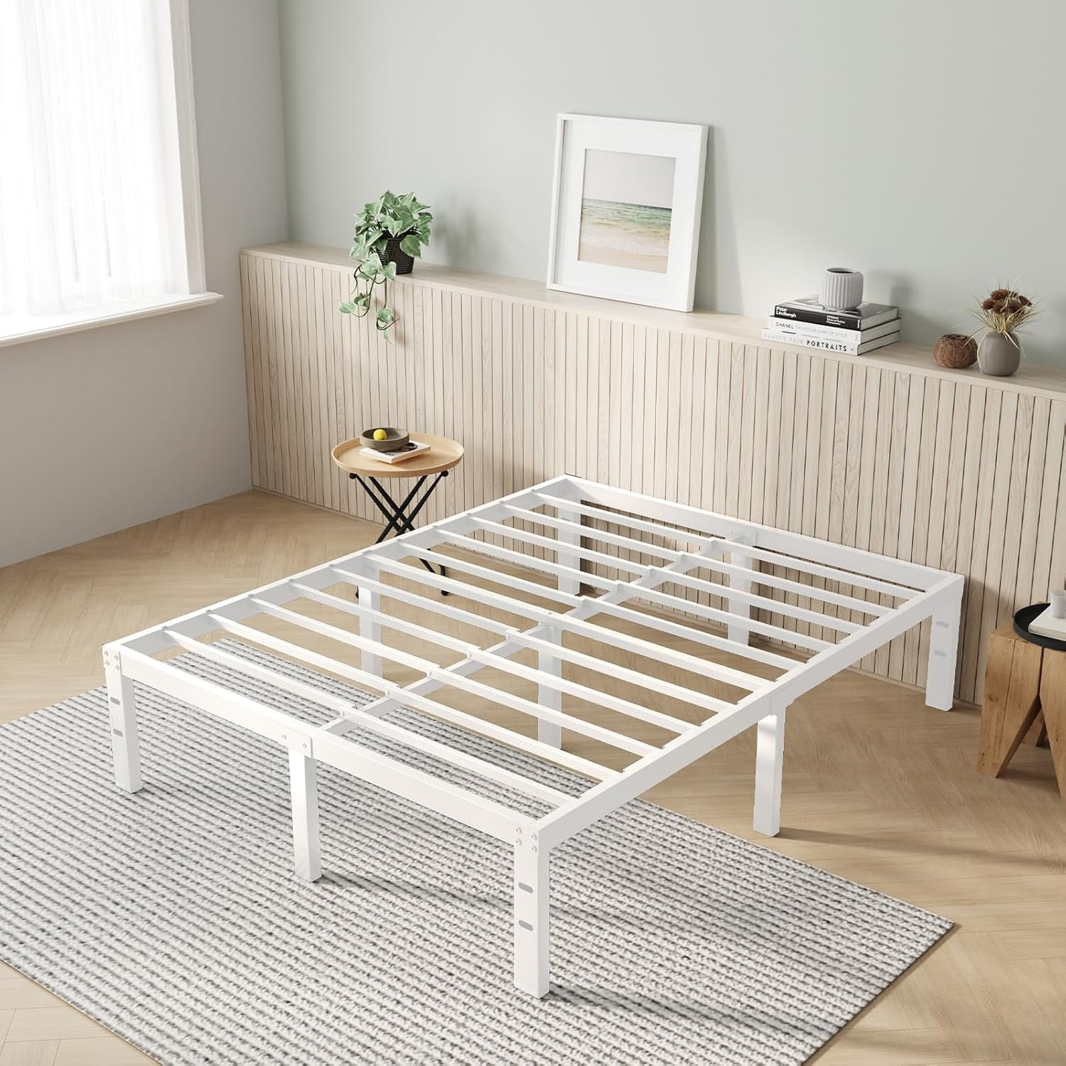 Queen Size Bed Frame, 12 Inch Metal Platform Bed Frame Queen Size with ...
