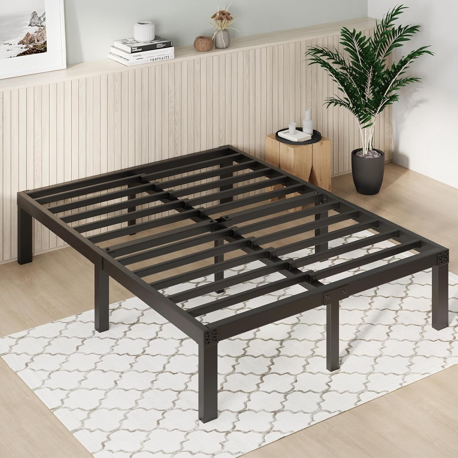 Queen Size Bed Frame, 12 Inch Metal Platform Bed Frame Queen Size with ...