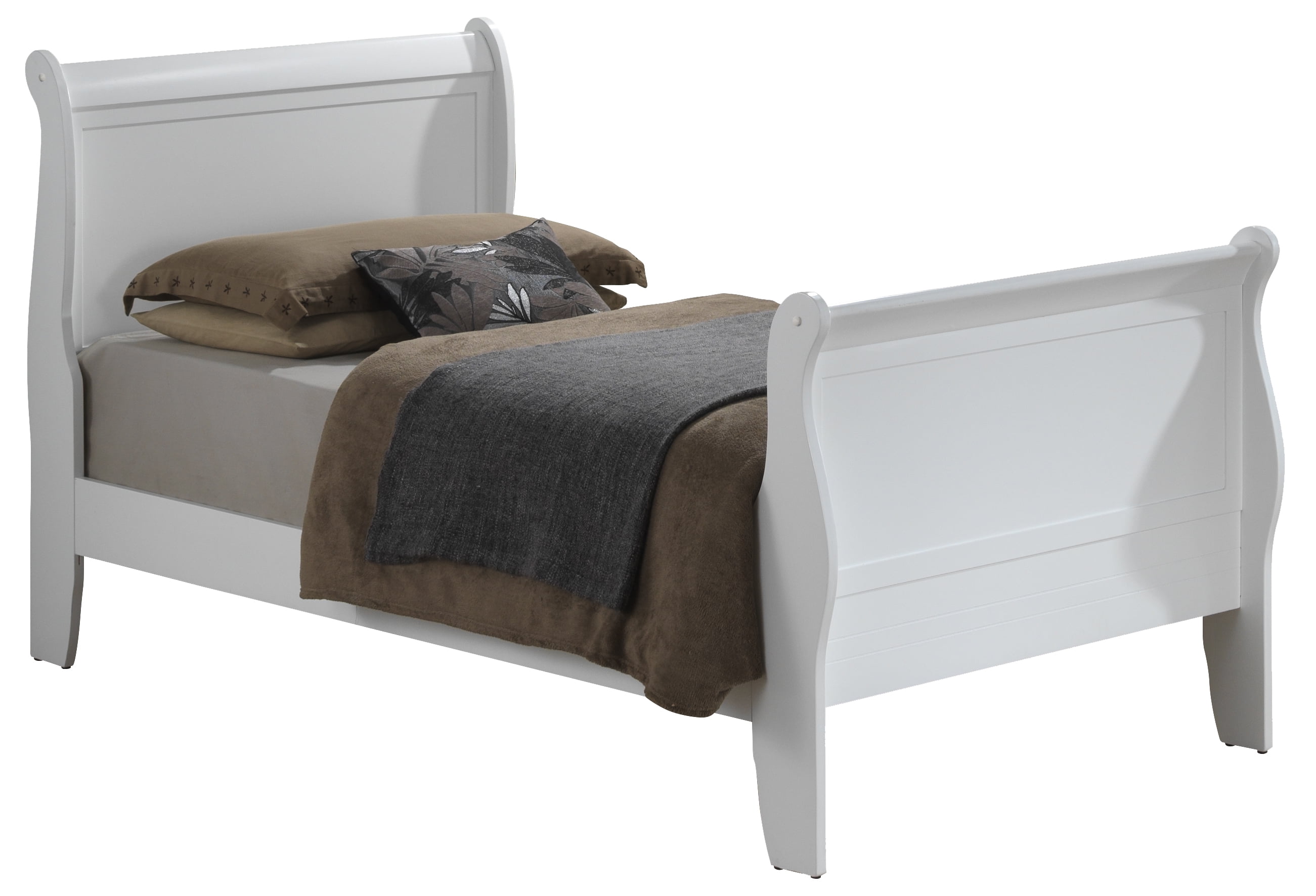 Queen Size Bed Frame Charming Traditional Twin Bed In Pristine White ...