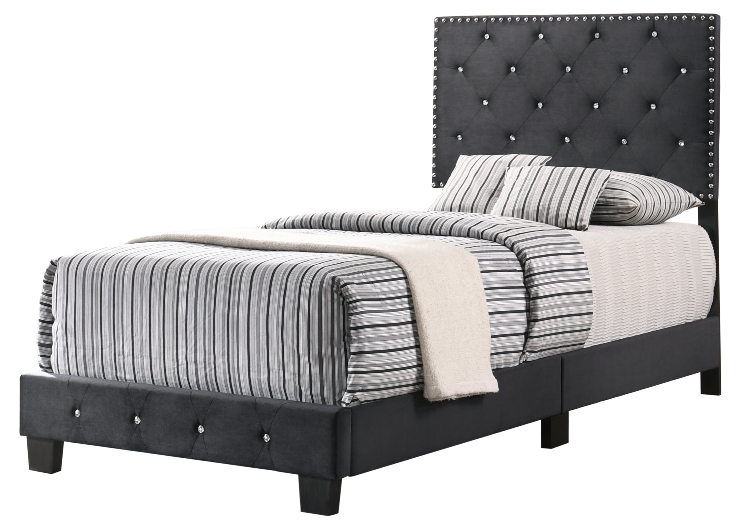 Twin Bed Frame, Twin Size Bed Frame,Chic Black Twin Bed For Every Space ...