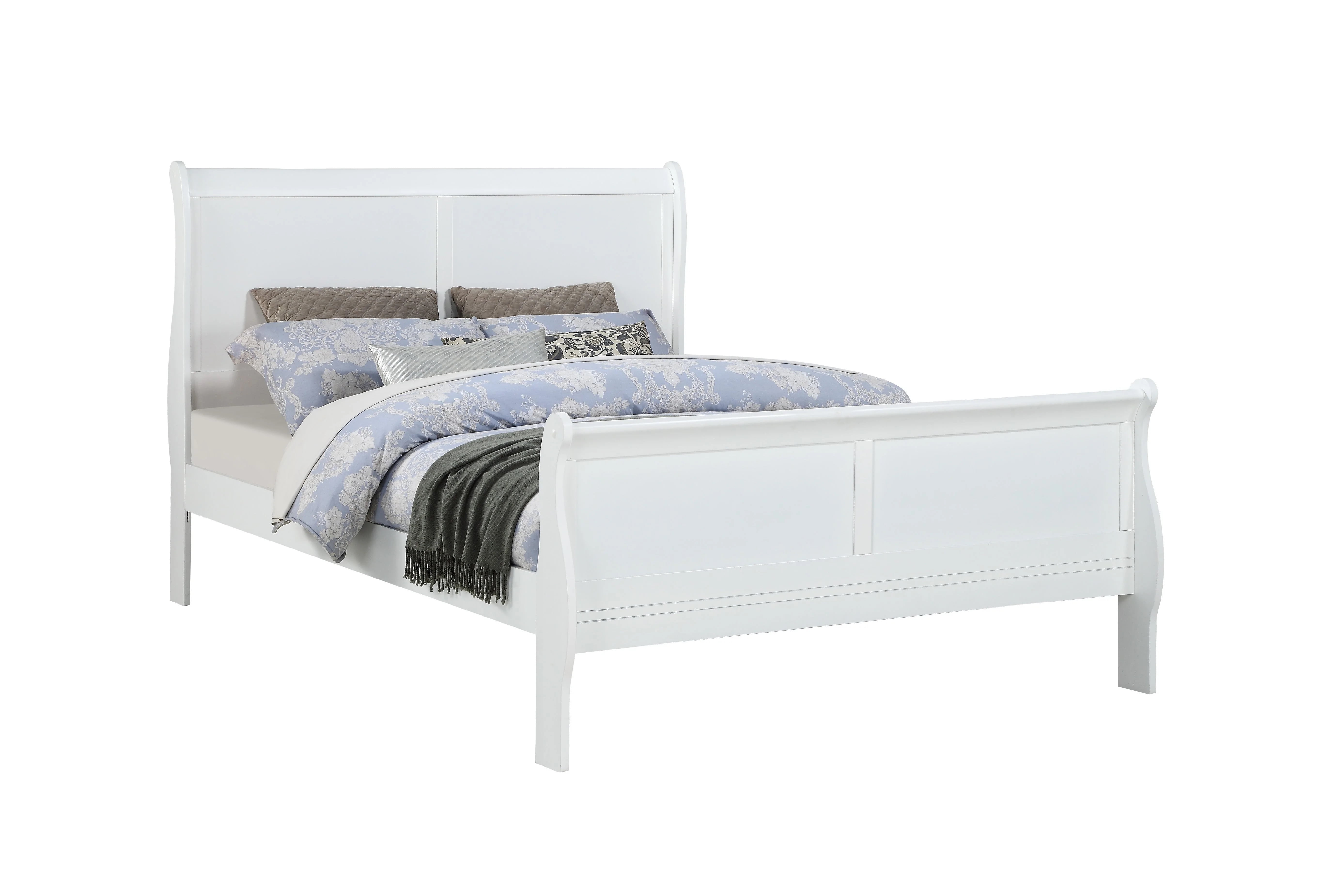 Queen Size Bed Frame Louis Phillipe White Full Size Panel Sleigh Bed ...