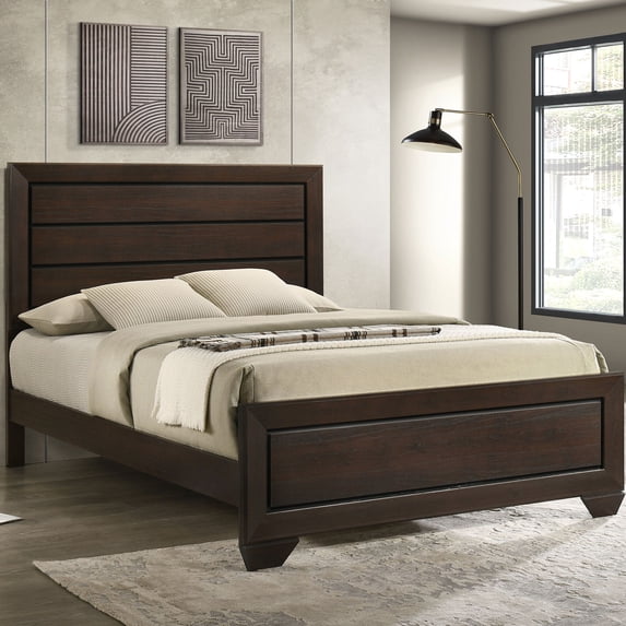Queen Size Bed Frames, Harrison Wood Queen Panel Bed Dark Cocoa, Dark ...
