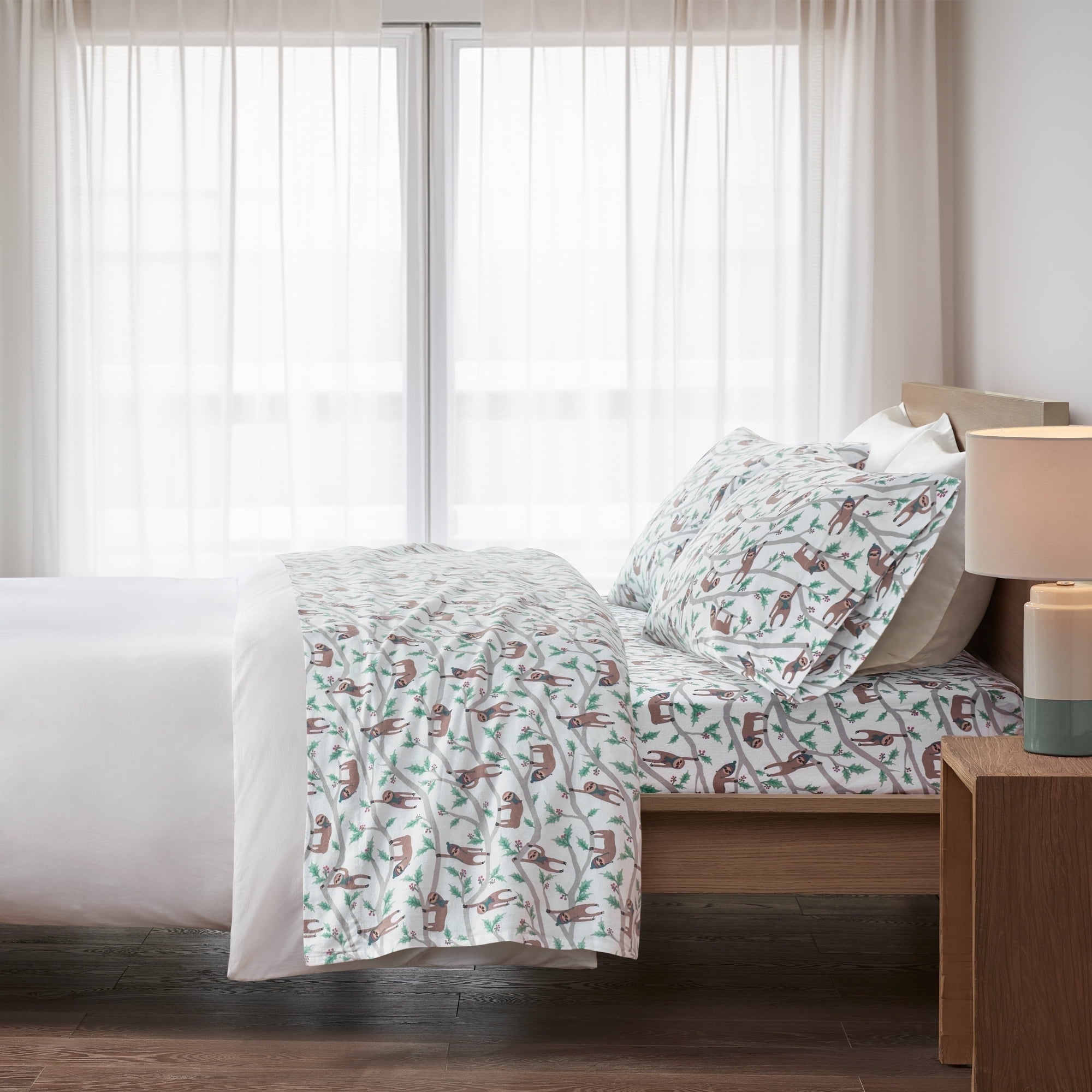 Queen Size Bed Sheets Set, 4-Piece Cozy Cotton Flannel Sheets Set Queen ...