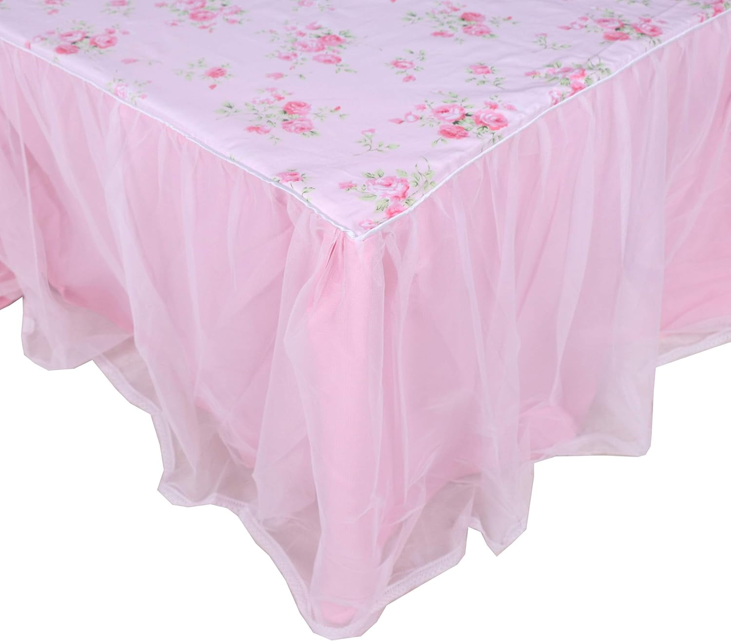 Queen Size Bed Skirts with Dust Ruffle, Wrap Around Lace Bed Ruffle for ...