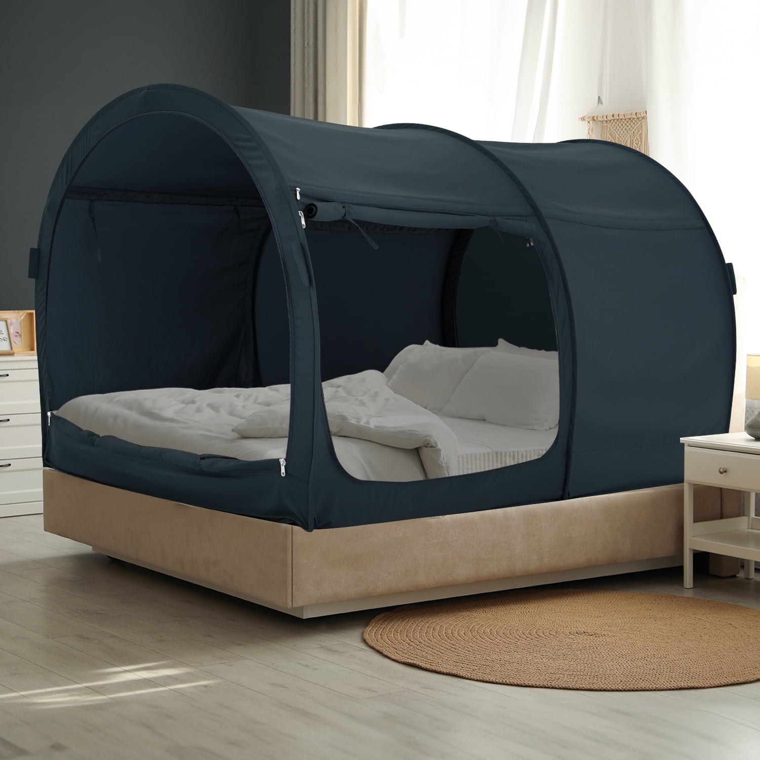 Queen Size Bed Tent Canopy - Pop Up Privacy Sleeping Tent for Indoor ...