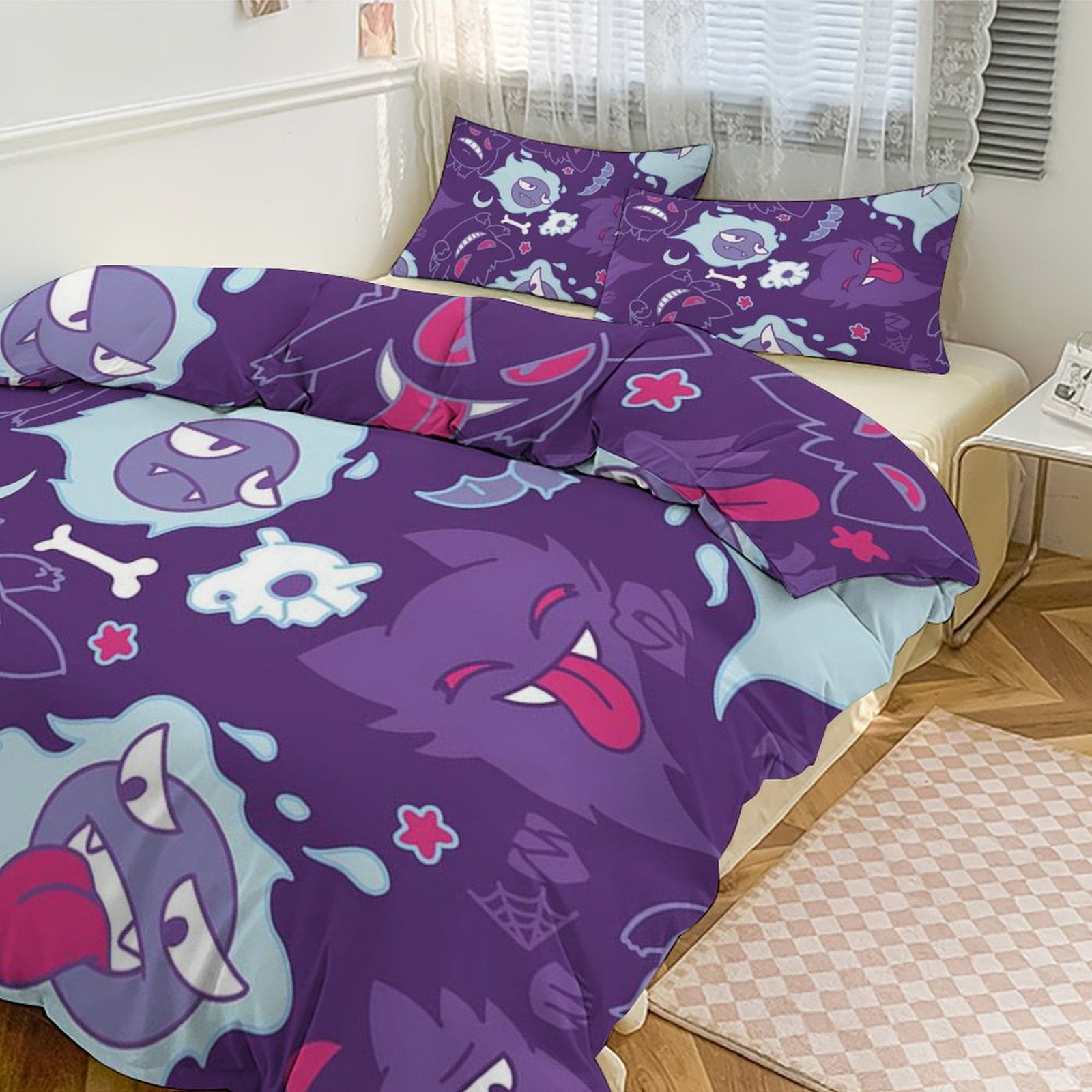 Queen Size Bedding Sets Gengar Bedding Set for Kids Gengar Merch Anime ...