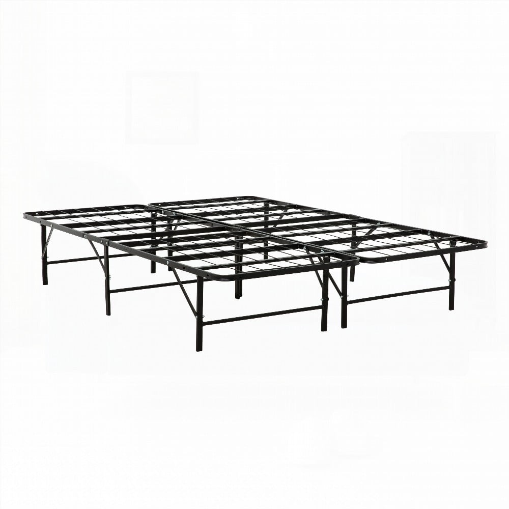 Queen Size Black Metal Bed Frame - Long-lasting with Under-bed Storage ...