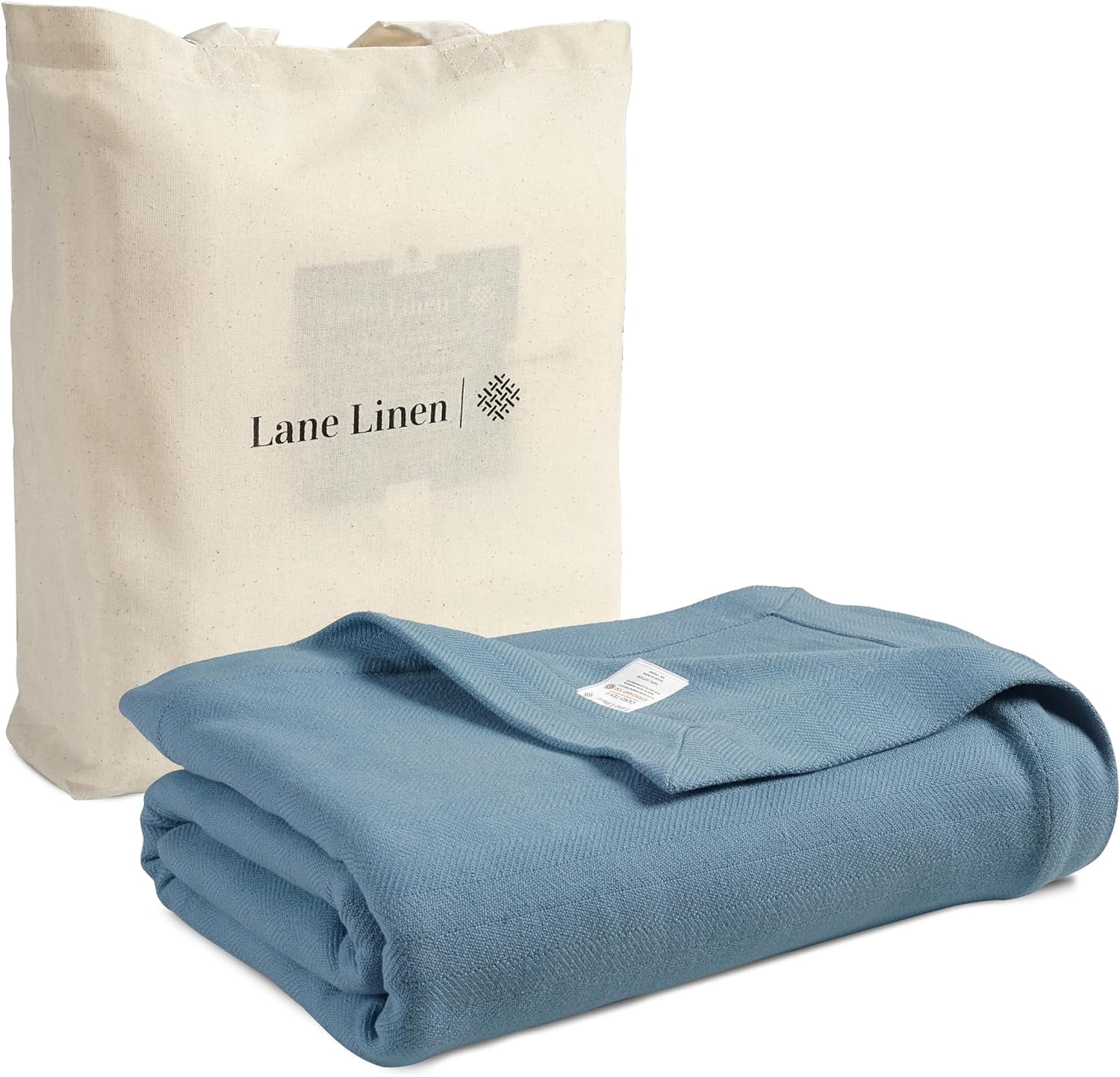 Queen Size Blanket - All Season 100% Cotton Blanket, Herringbone Cozy ...