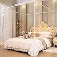 Queen Size Canopy Bed Frame with Outer Support, Thickened Metal Poles ...