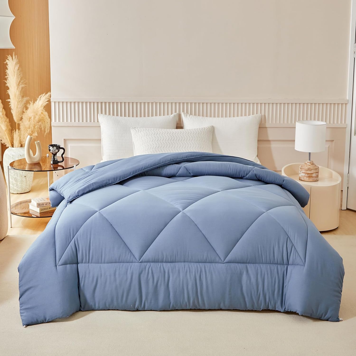 Queen Size Comforter Denim Blue Comforter Season Comforter Quilted ...