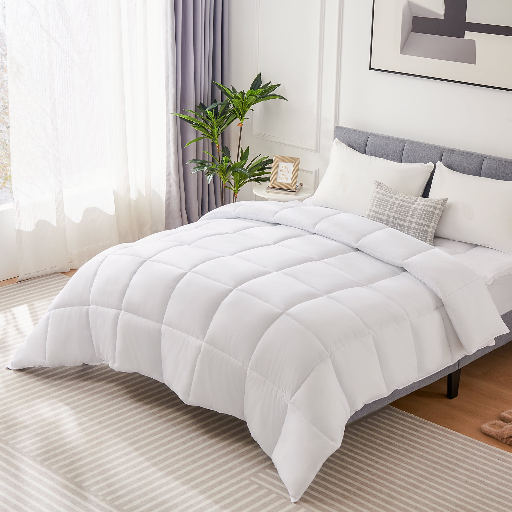 Queen Size Comforter and Duvet Cover - Down Alternative Filling for All ...