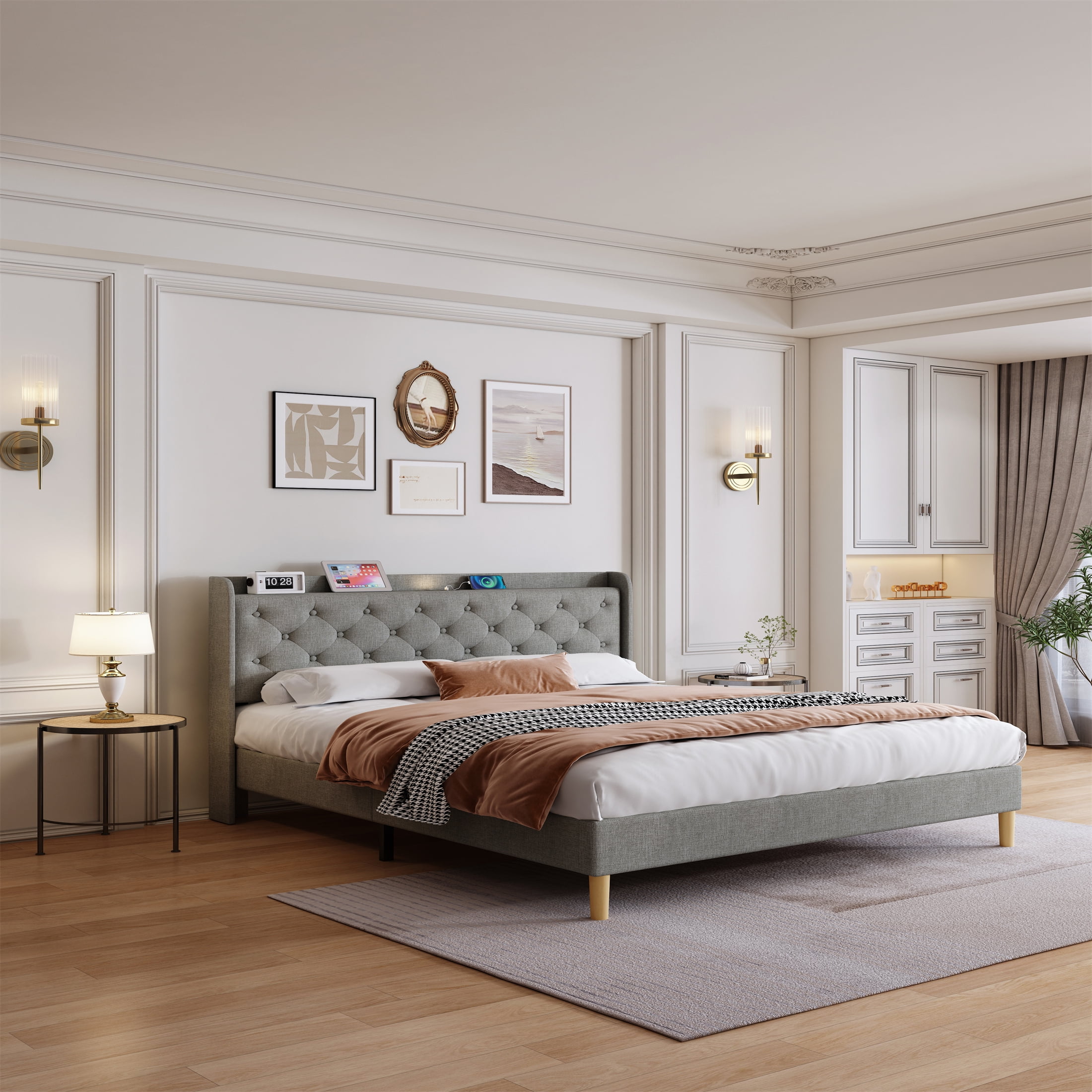 Queen Size Ded, Mesh Backboard Beautiful, With LED Lights, Cotton and ...