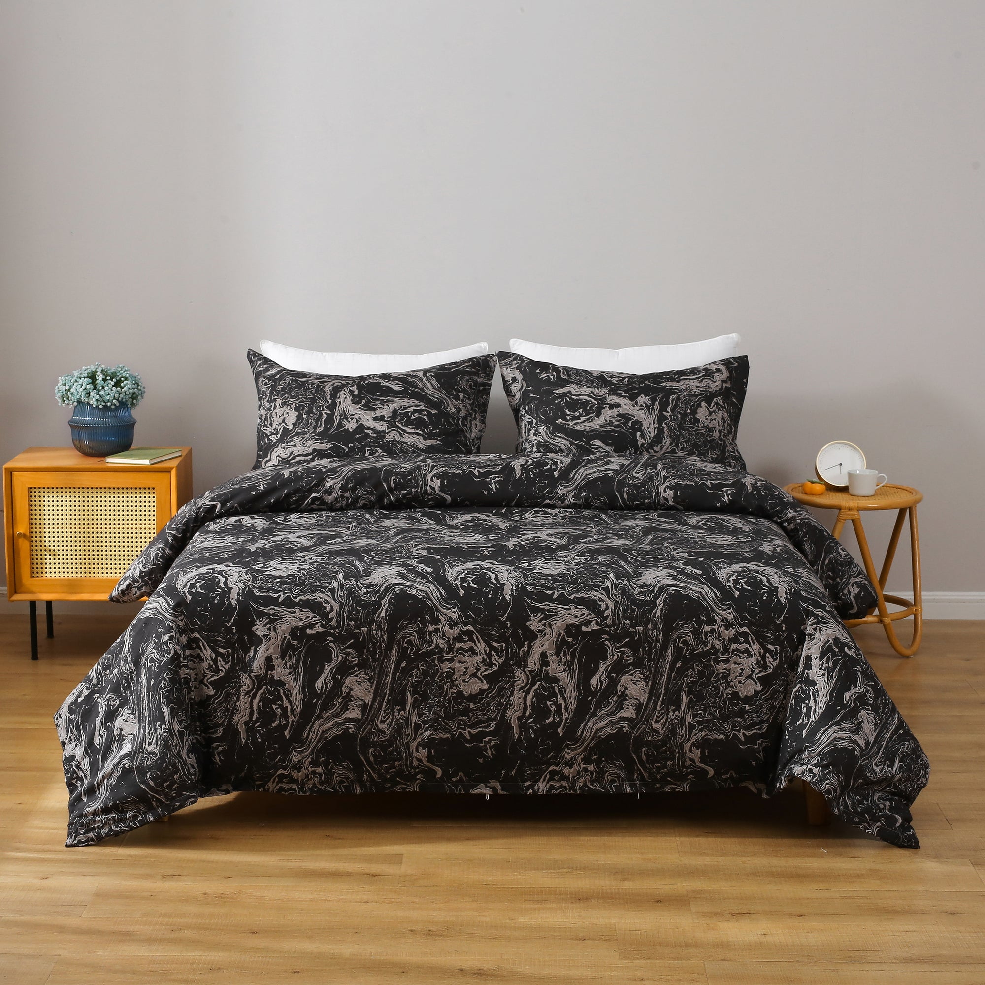 Queen Size Duvet Cover Sets of 3 , 1400 Thread Count Microfiber Super ...