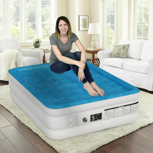 Queen Size Elevated Air Mattress with Built-in Pump,18 Inch High ...