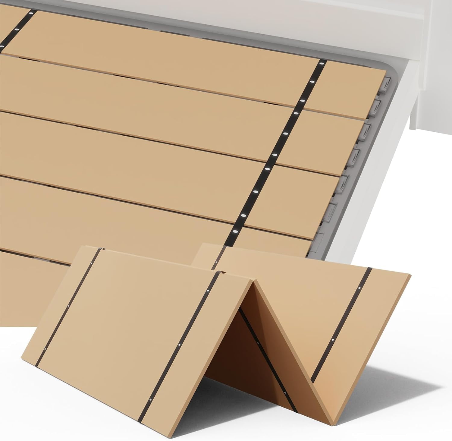 Queen Size Foldable Box Spring & Bunkie Board – Heavy-Duty Bed Support ...