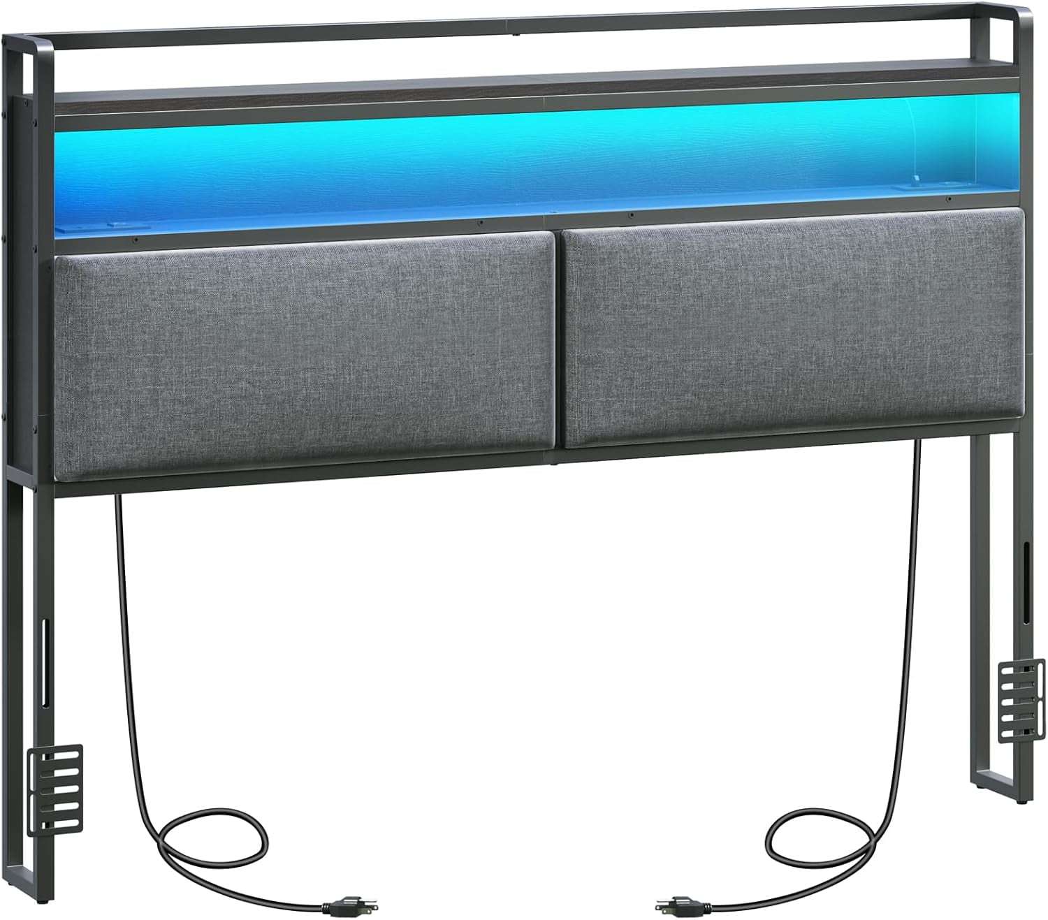 Queen Size Headboard, Upholstered Headboard with Charging Station and ...