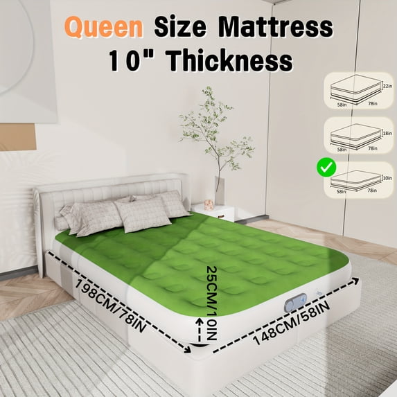 Queen Size Inflatable Mattress with Built-in Pump, Rapid Self-Inflation ...