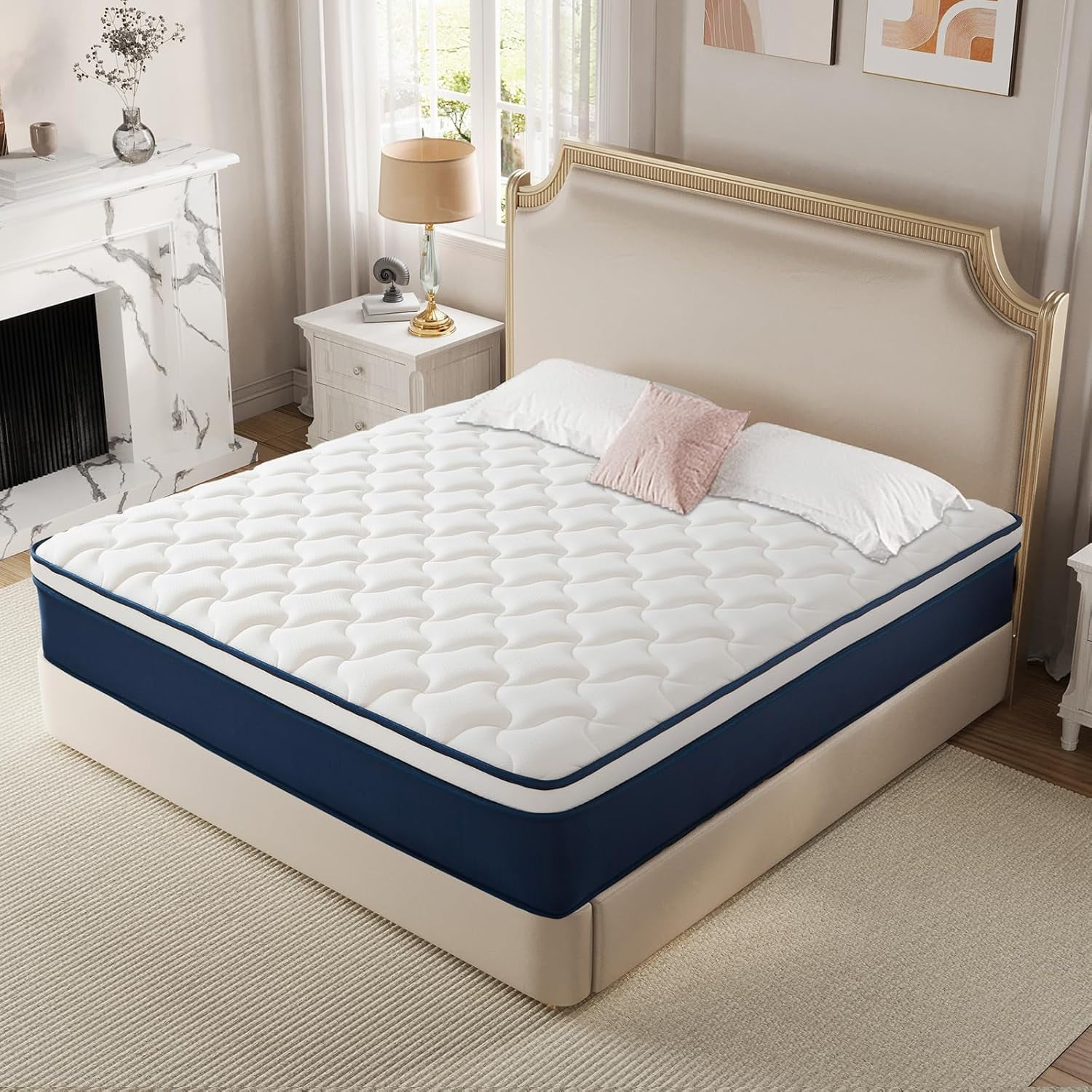 Queen Size Mattress 12 Inch Gel Memory Foam Hybrid 60"x80" Fiberglass ...