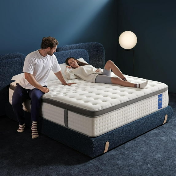 Queen Size Mattress, 12 Inch Hybrid Mattress in a Box, Gel Memory Foam ...