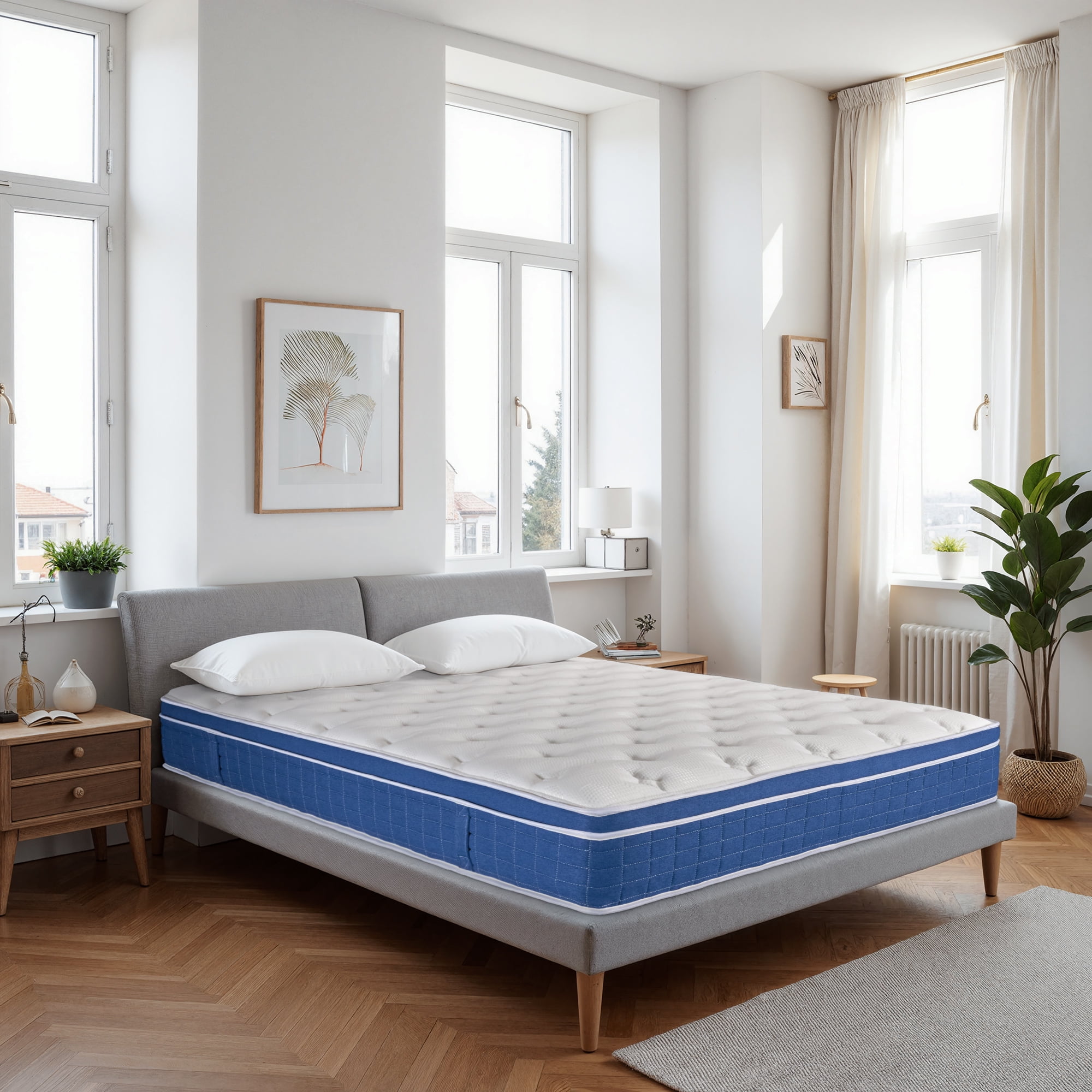 Queen Size Mattress in a Box 12 Inch Memory Foam Hybrid Mattress with ...