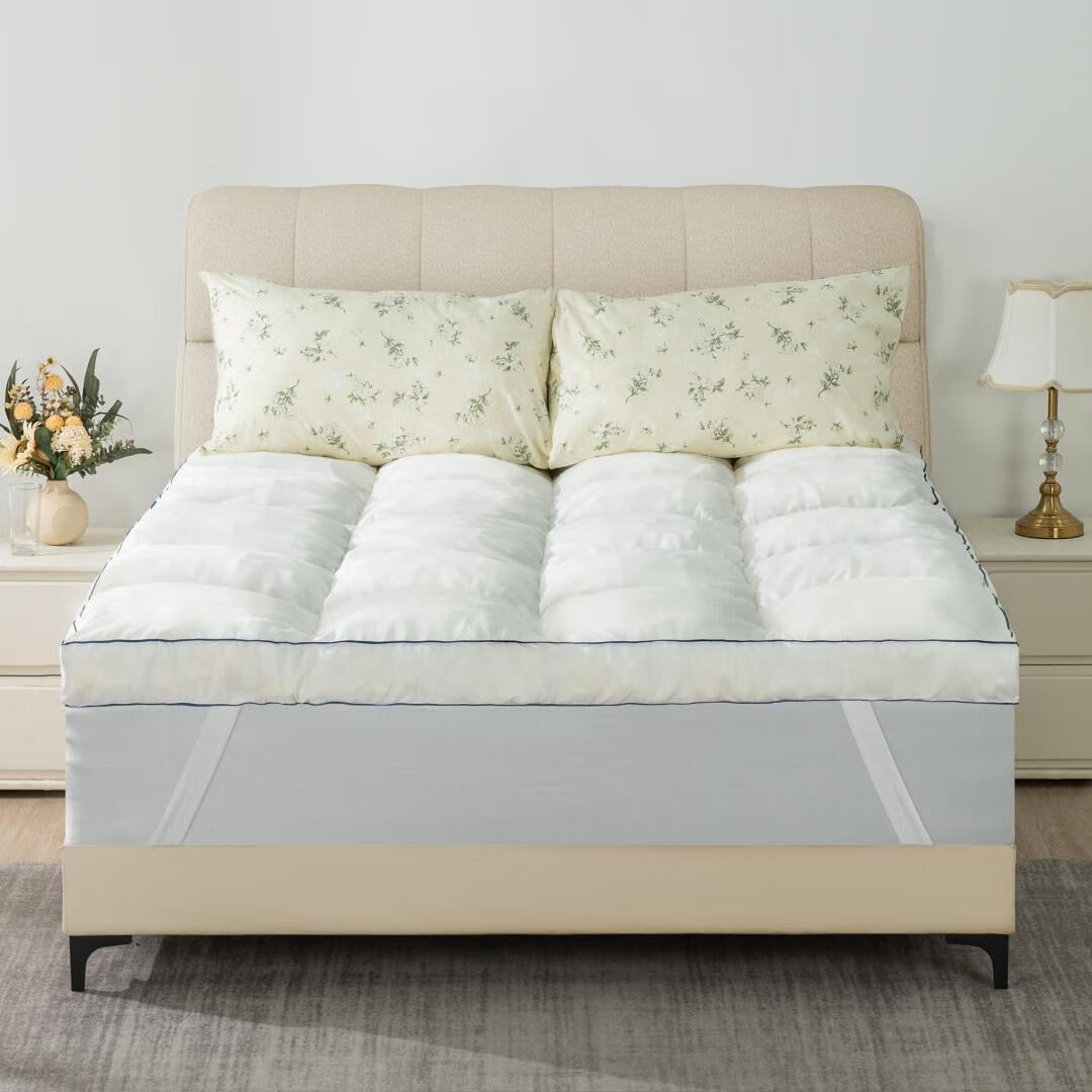 Queen Size Mattress Topper White Luxury Shredded Foam Filling Mattress ...